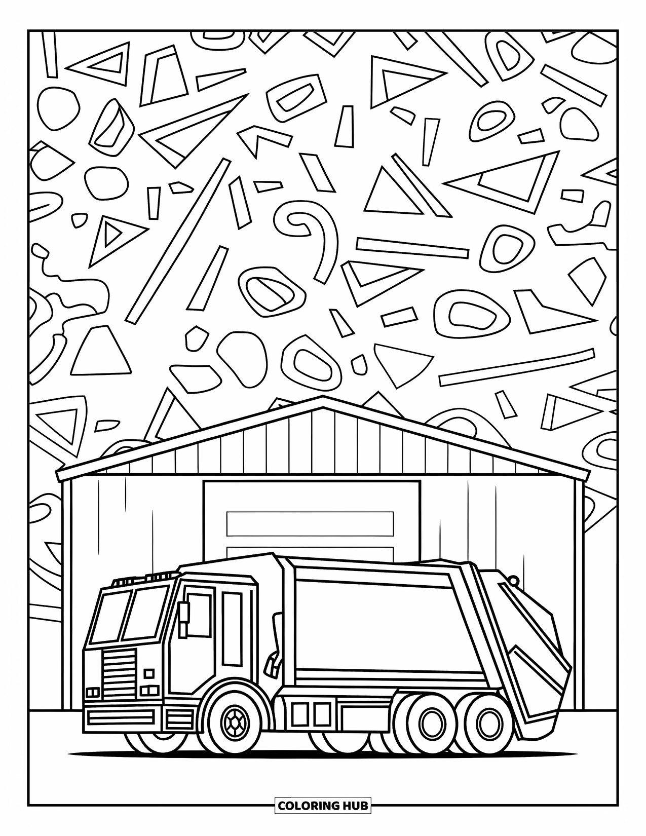 75+ Garbage Truck Coloring Pages for Kids & Adults (Free Printable PDFs)