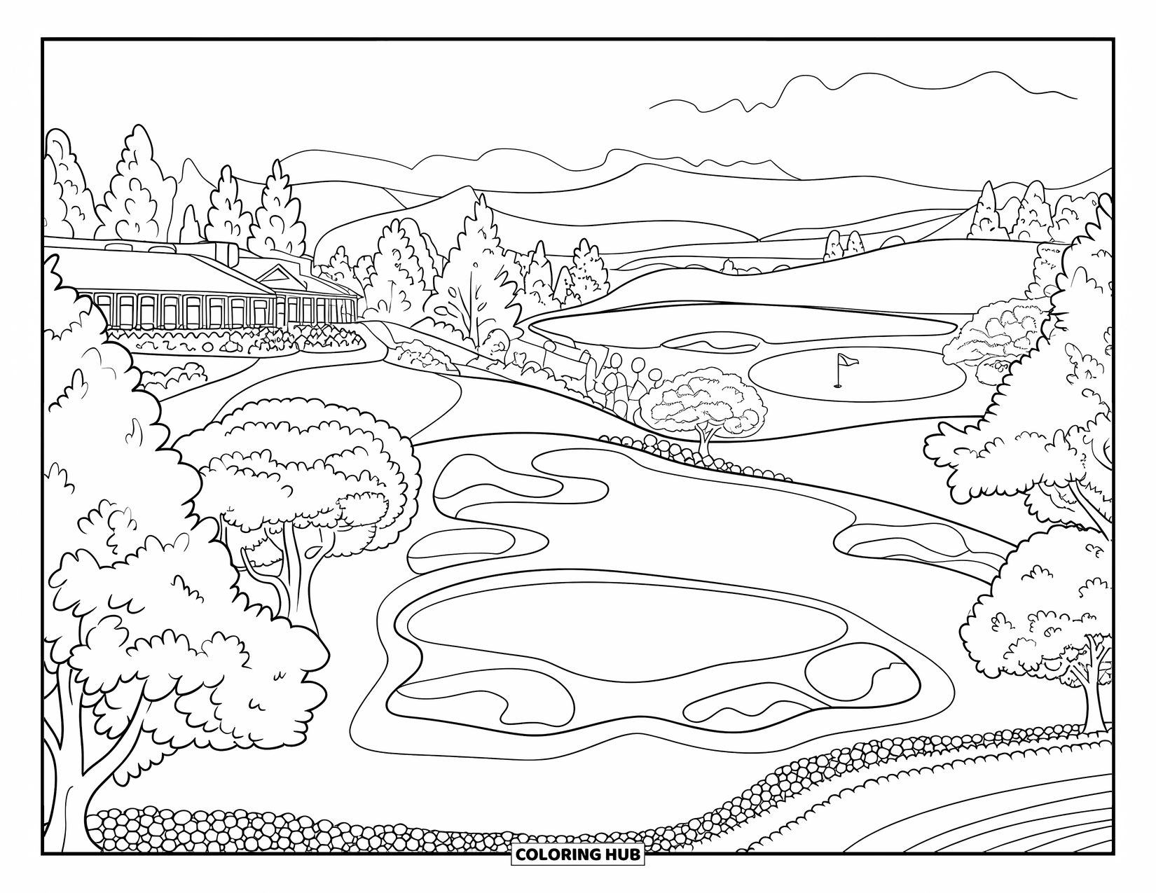 90+ Golf Coloring Pages for Kids & Adults (Free Printable PDFs)