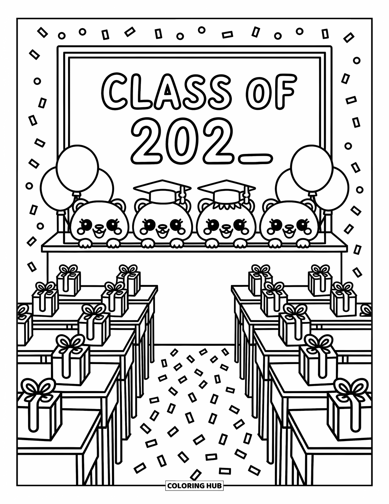 105+ Graduation Coloring Pages for Kids & Adults (Free Printable PDFs)