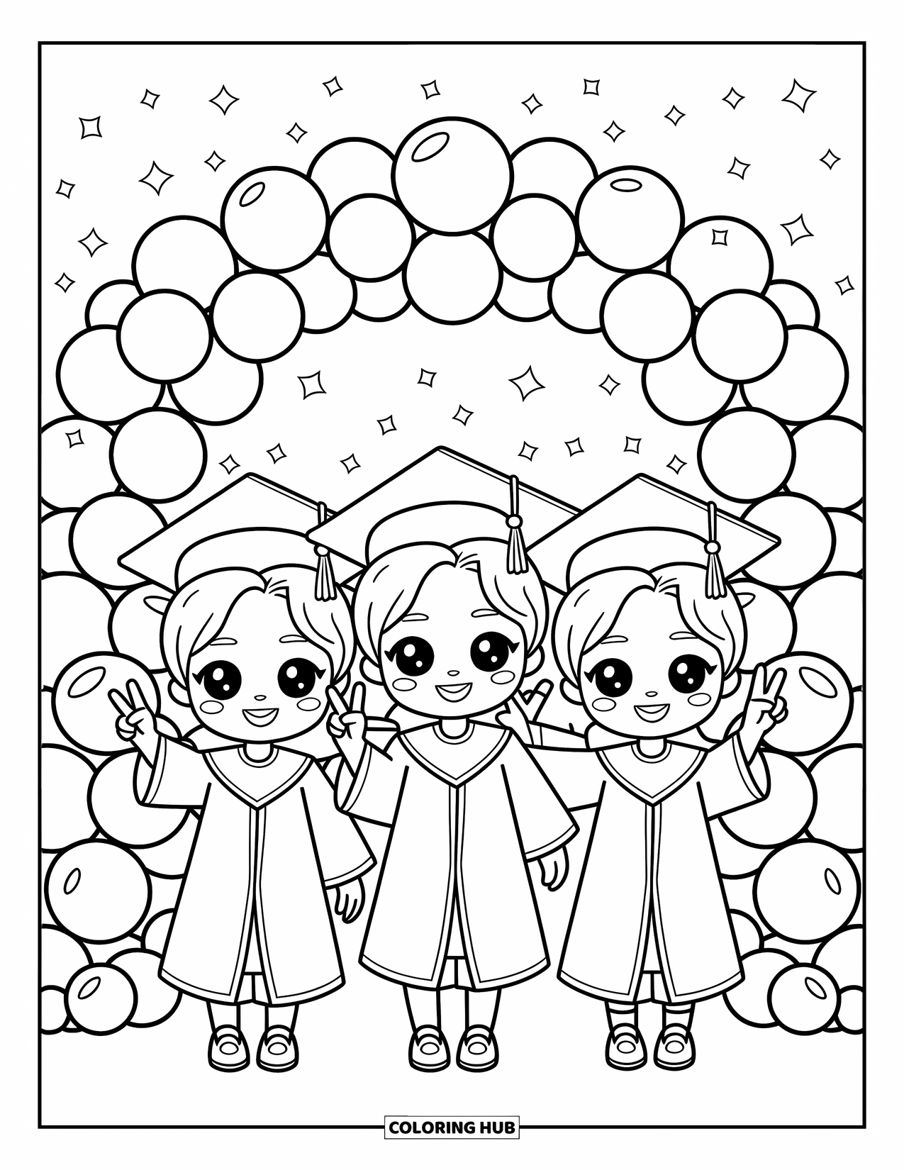 105+ Graduation Coloring Pages for Kids & Adults (Free Printable PDFs)