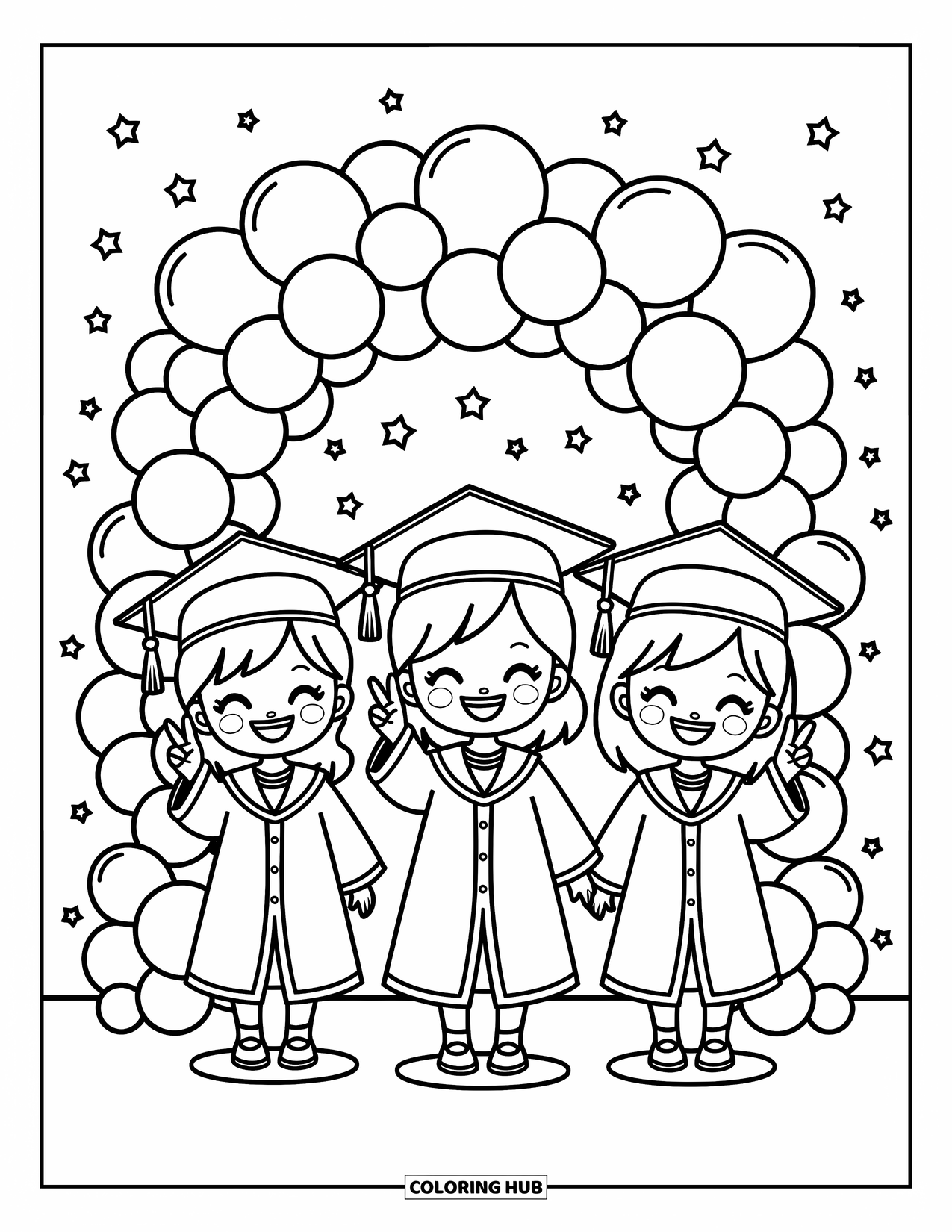 105+ Graduation Coloring Pages for Kids & Adults (Free Printable PDFs)