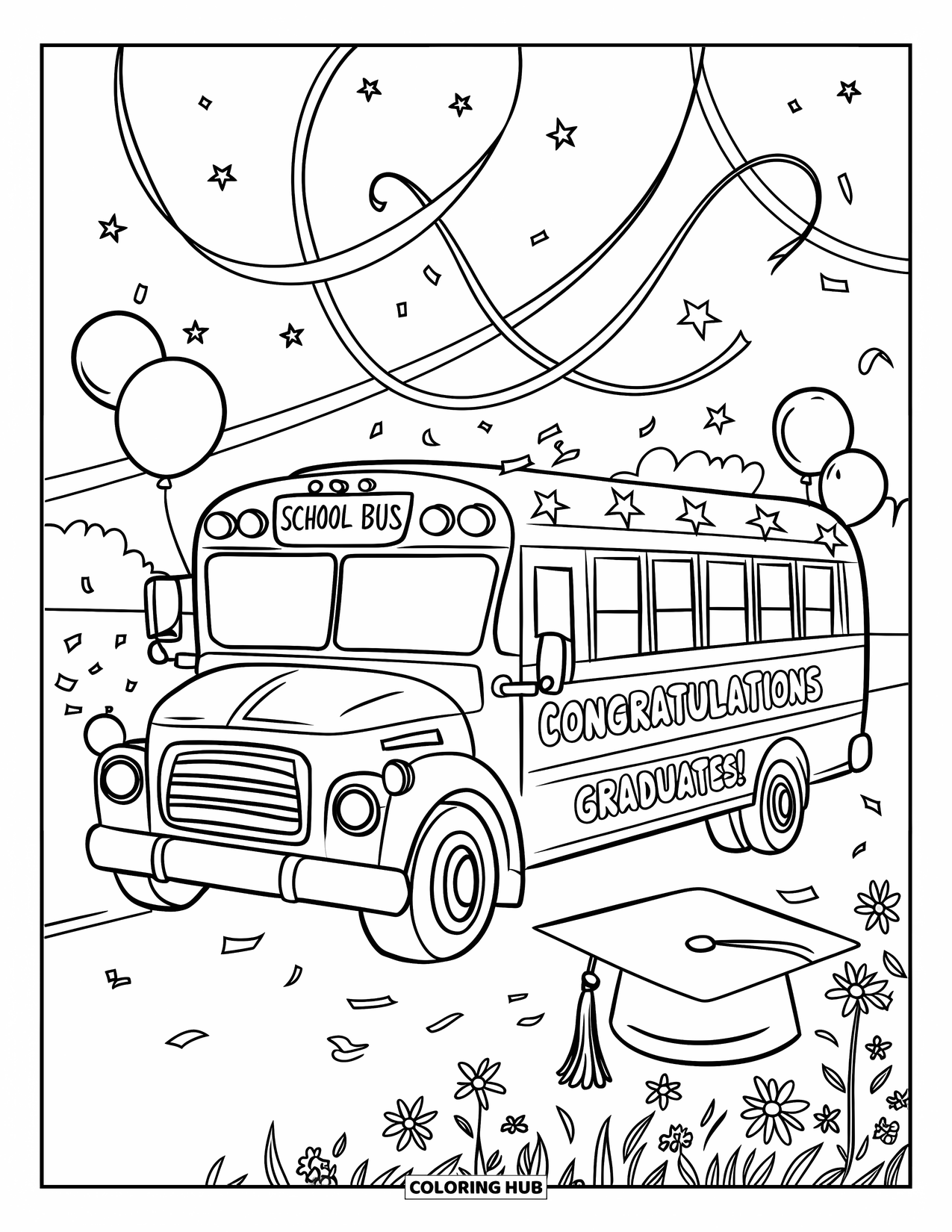 105+ Graduation Coloring Pages for Kids & Adults (Free Printable PDFs)