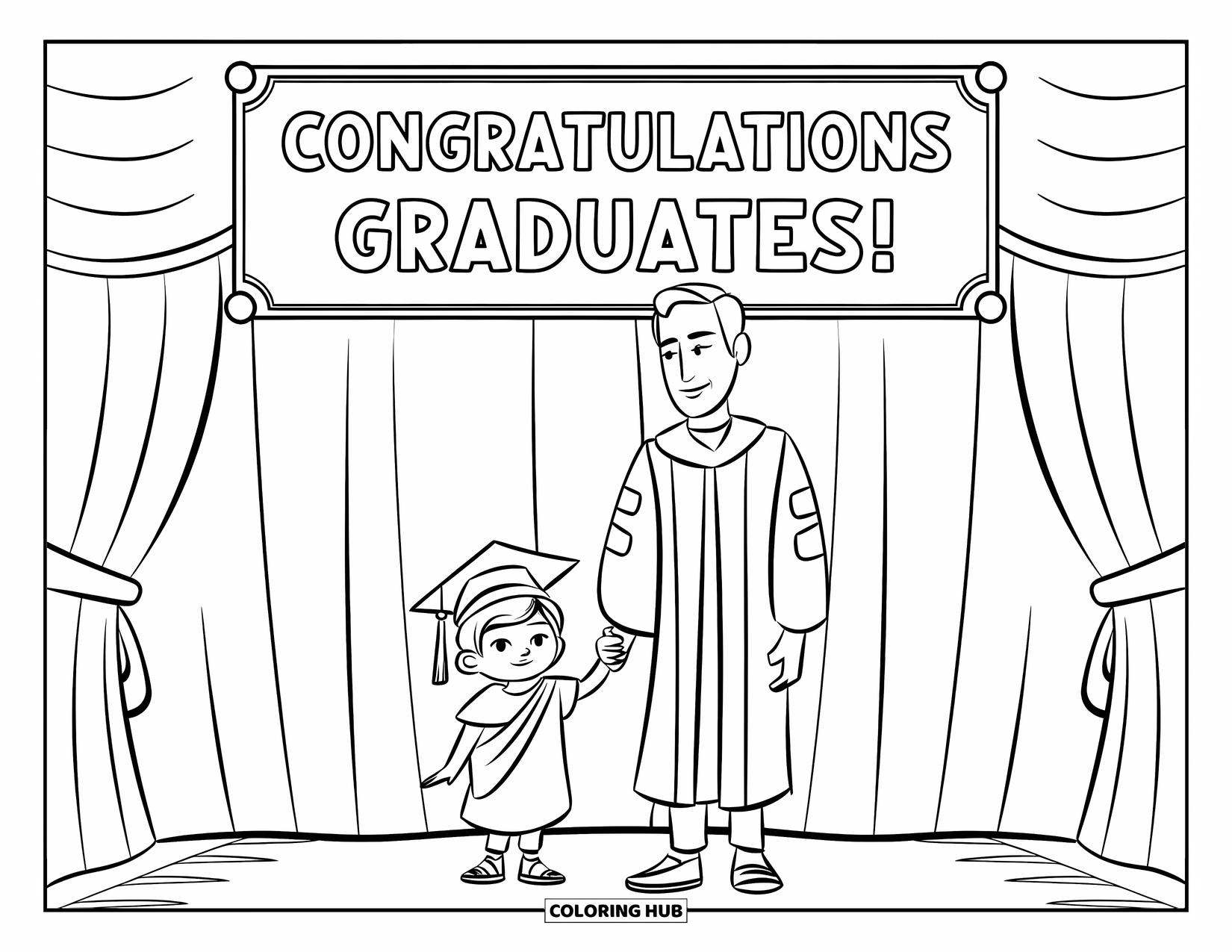 105+ Graduation Coloring Pages for Kids & Adults (Free Printable PDFs)