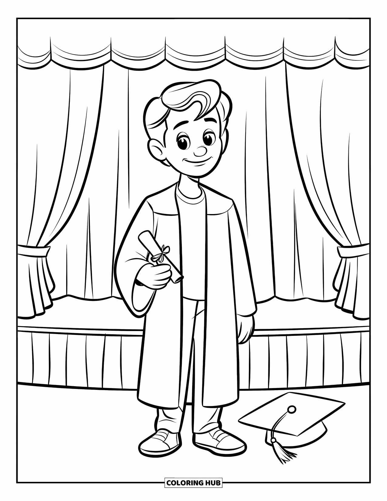 105+ Graduation Coloring Pages for Kids & Adults (Free Printable PDFs)