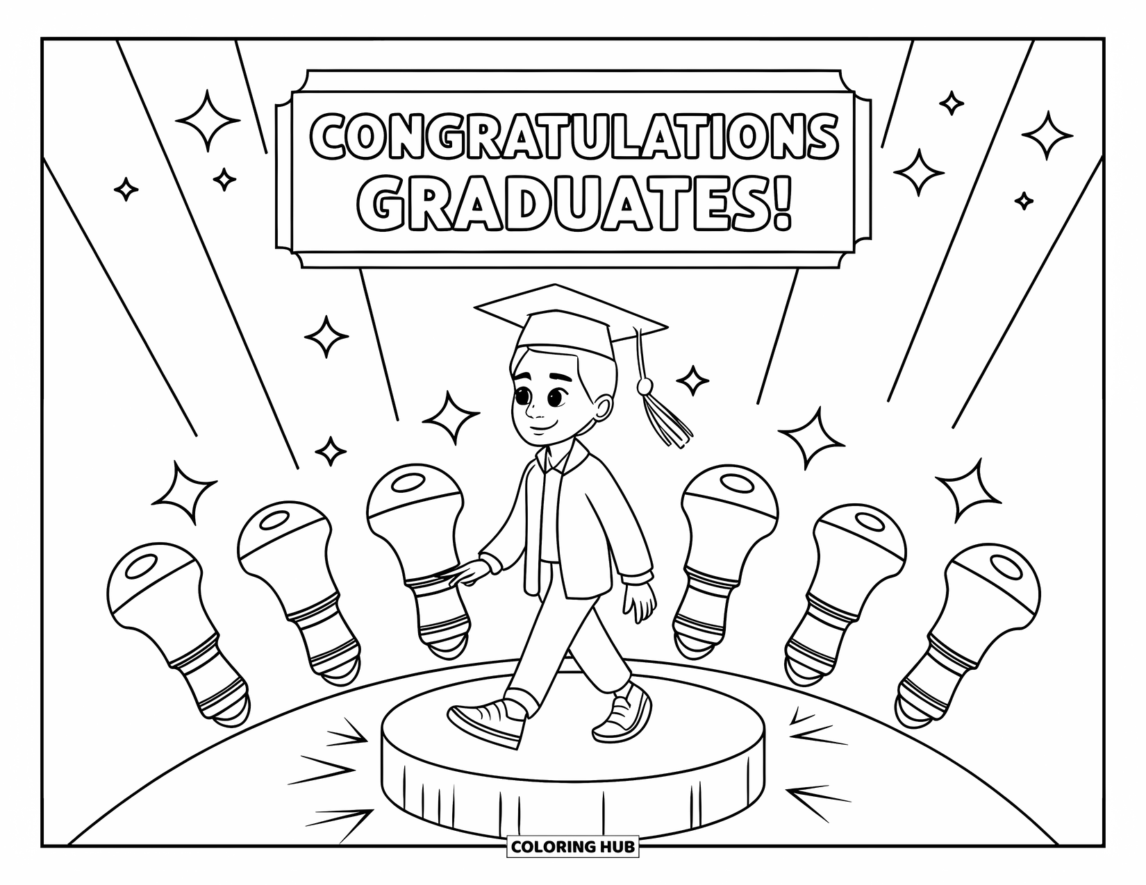 105+ Graduation Coloring Pages for Kids & Adults (Free Printable PDFs)