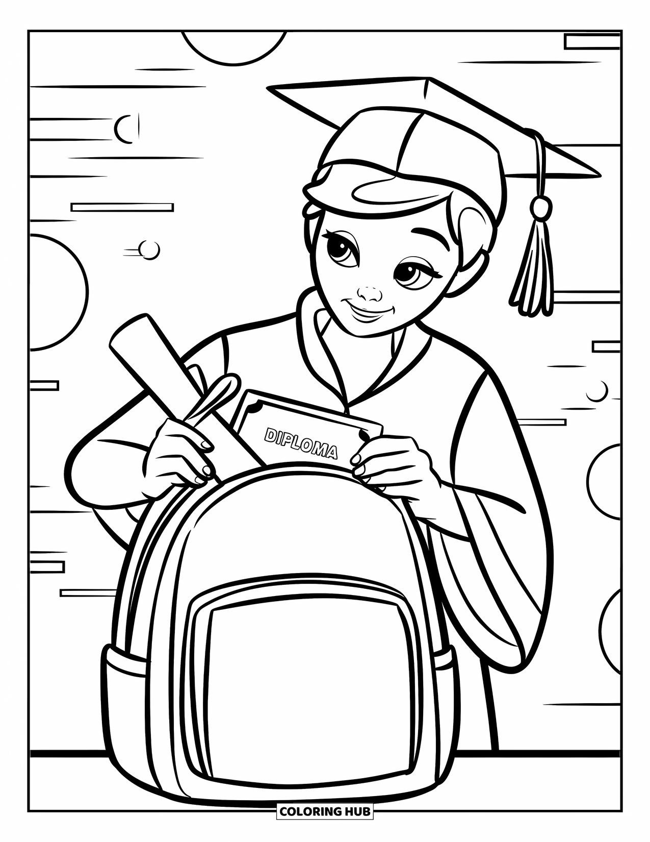 105+ Graduation Coloring Pages for Kids & Adults (Free Printable PDFs)