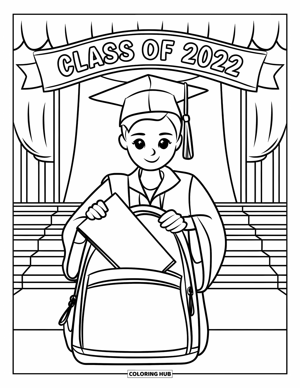 105+ Graduation Coloring Pages for Kids & Adults (Free Printable PDFs)