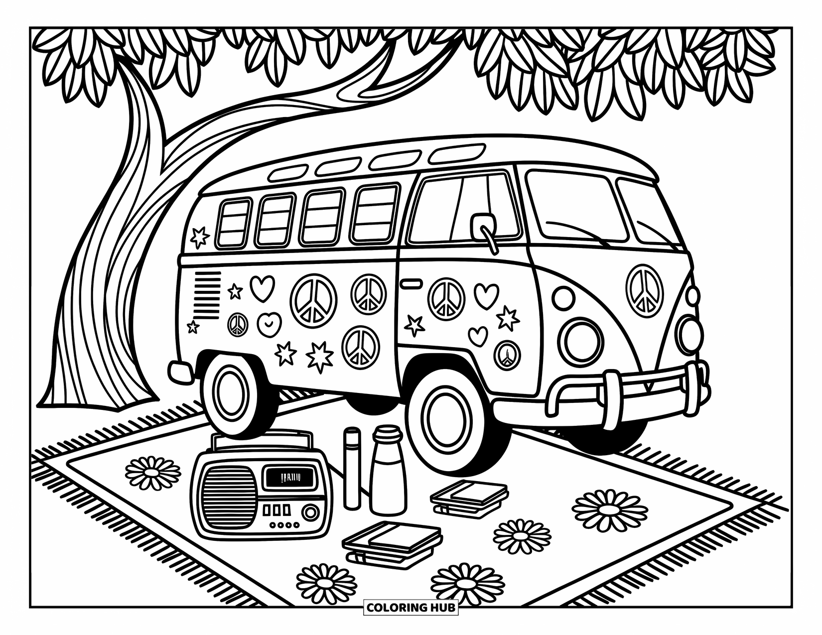 100+ Groovy Coloring Pages for Kids & Adults (Free Printable PDFs)