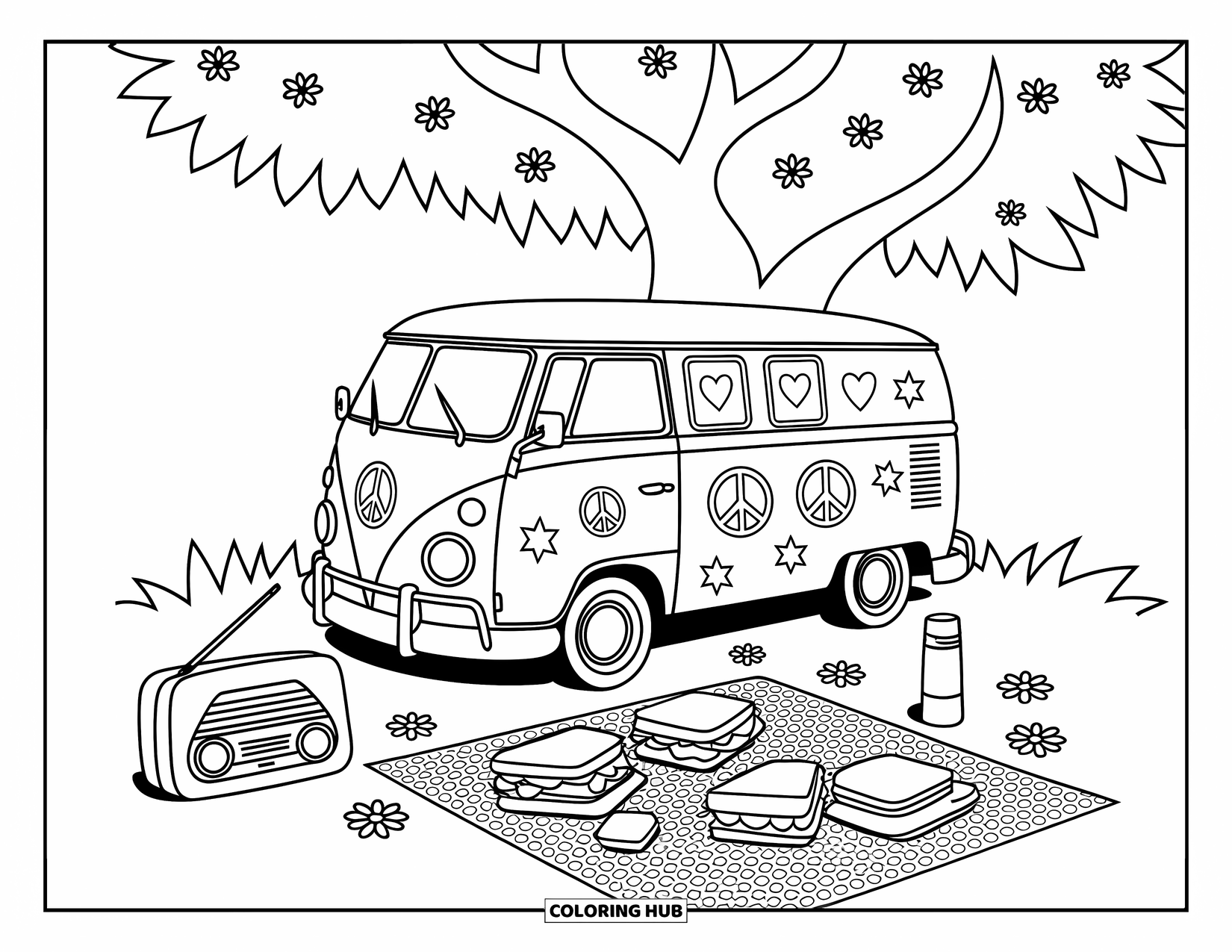100+ Groovy Coloring Pages for Kids & Adults (Free Printable PDFs)