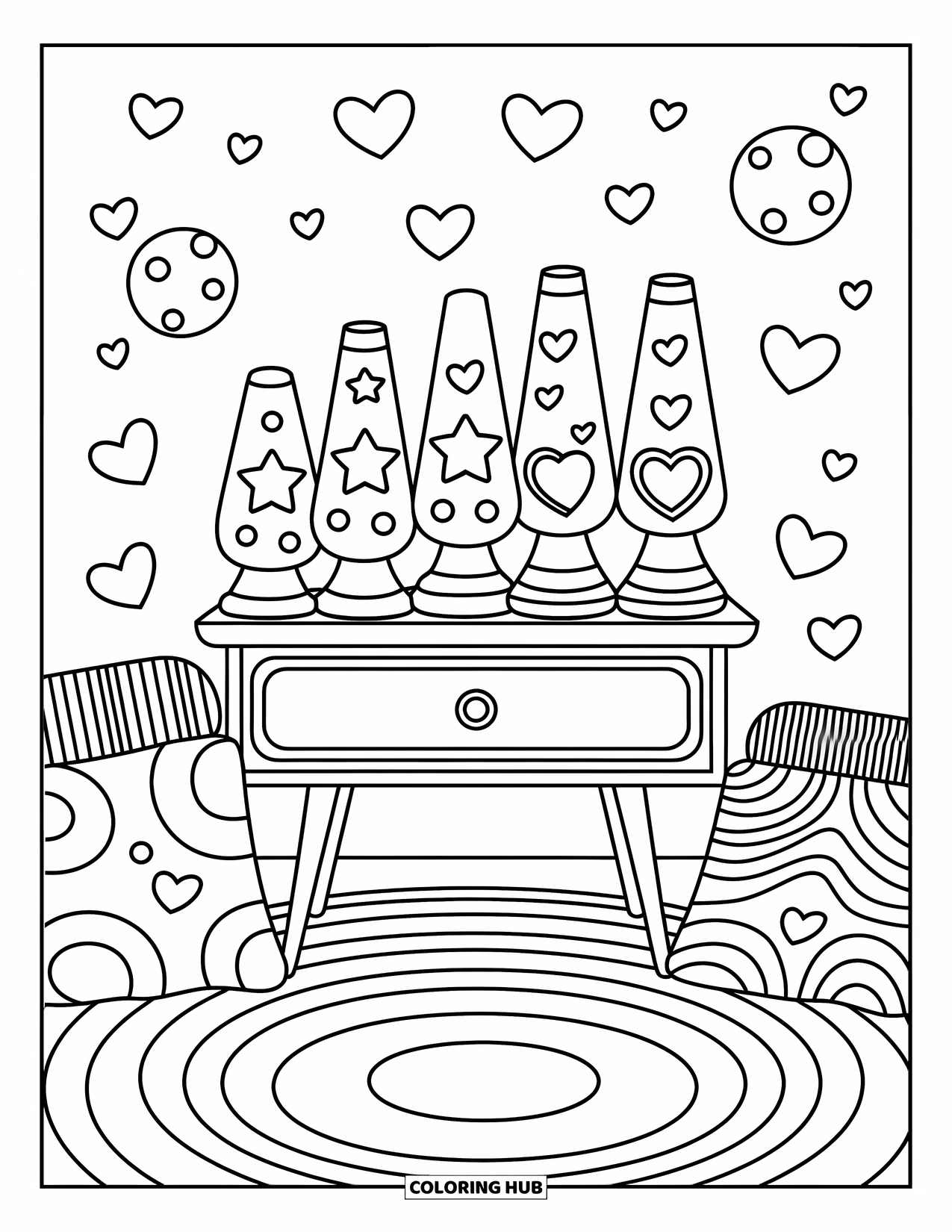 100+ Groovy Coloring Pages for Kids & Adults (Free Printable PDFs)