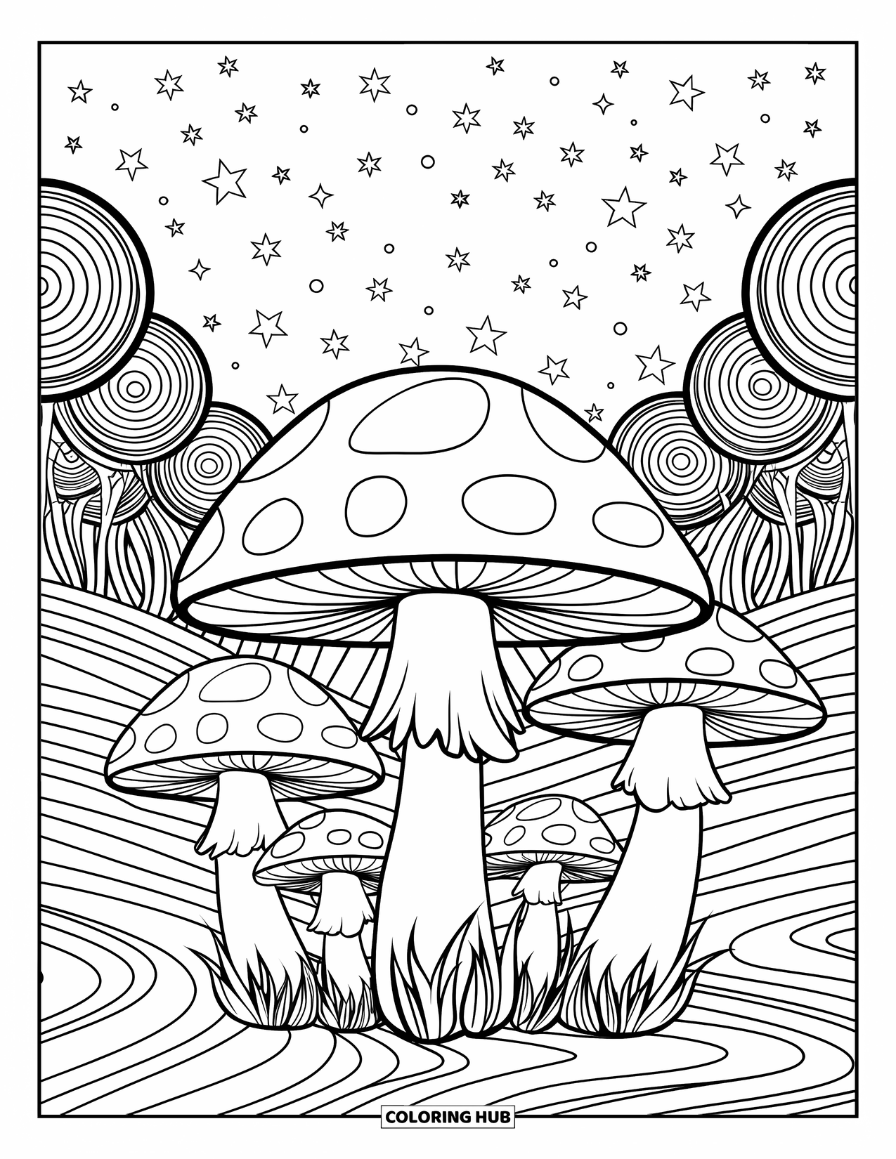 100+ Groovy Coloring Pages for Kids & Adults (Free Printable PDFs)