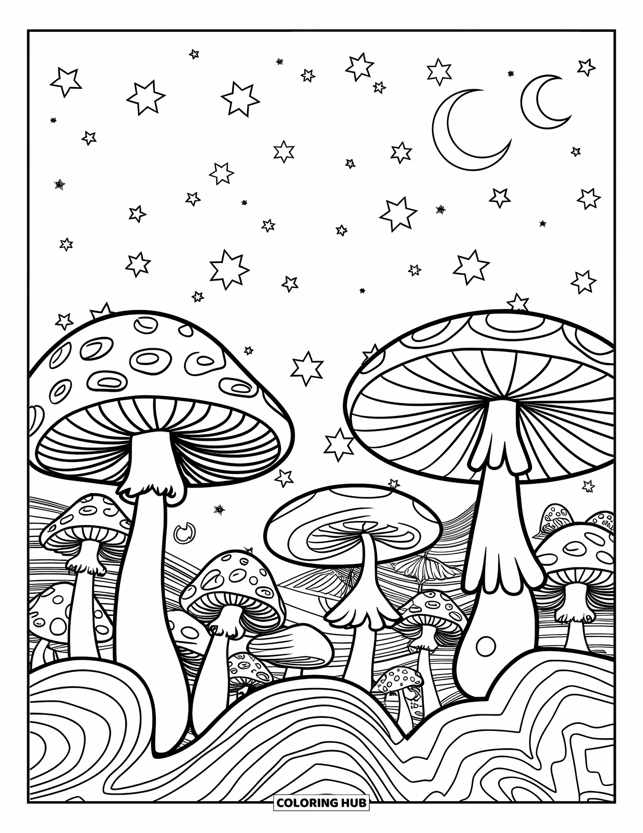 100+ Groovy Coloring Pages for Kids & Adults (Free Printable PDFs)