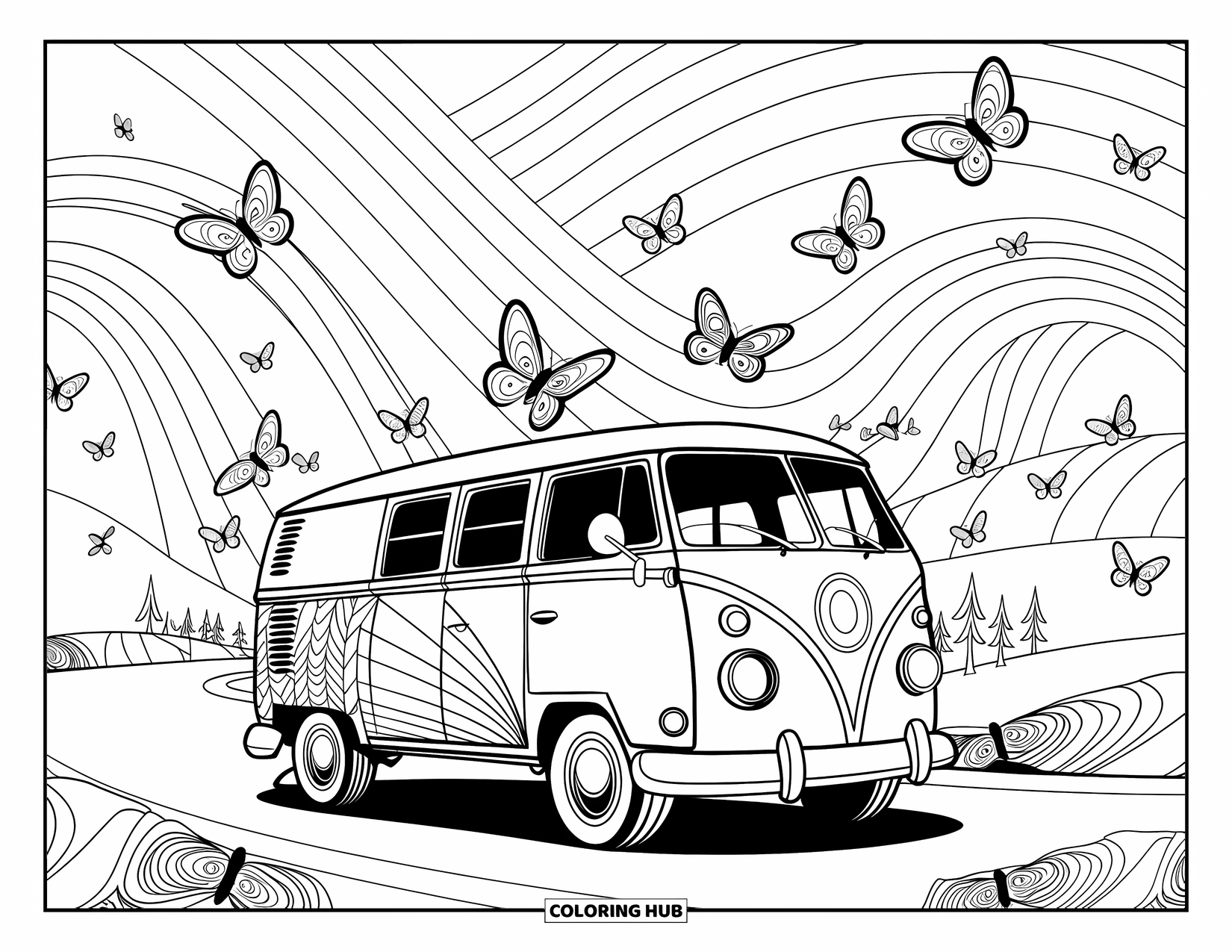 100+ Groovy Coloring Pages for Kids & Adults (Free Printable PDFs)