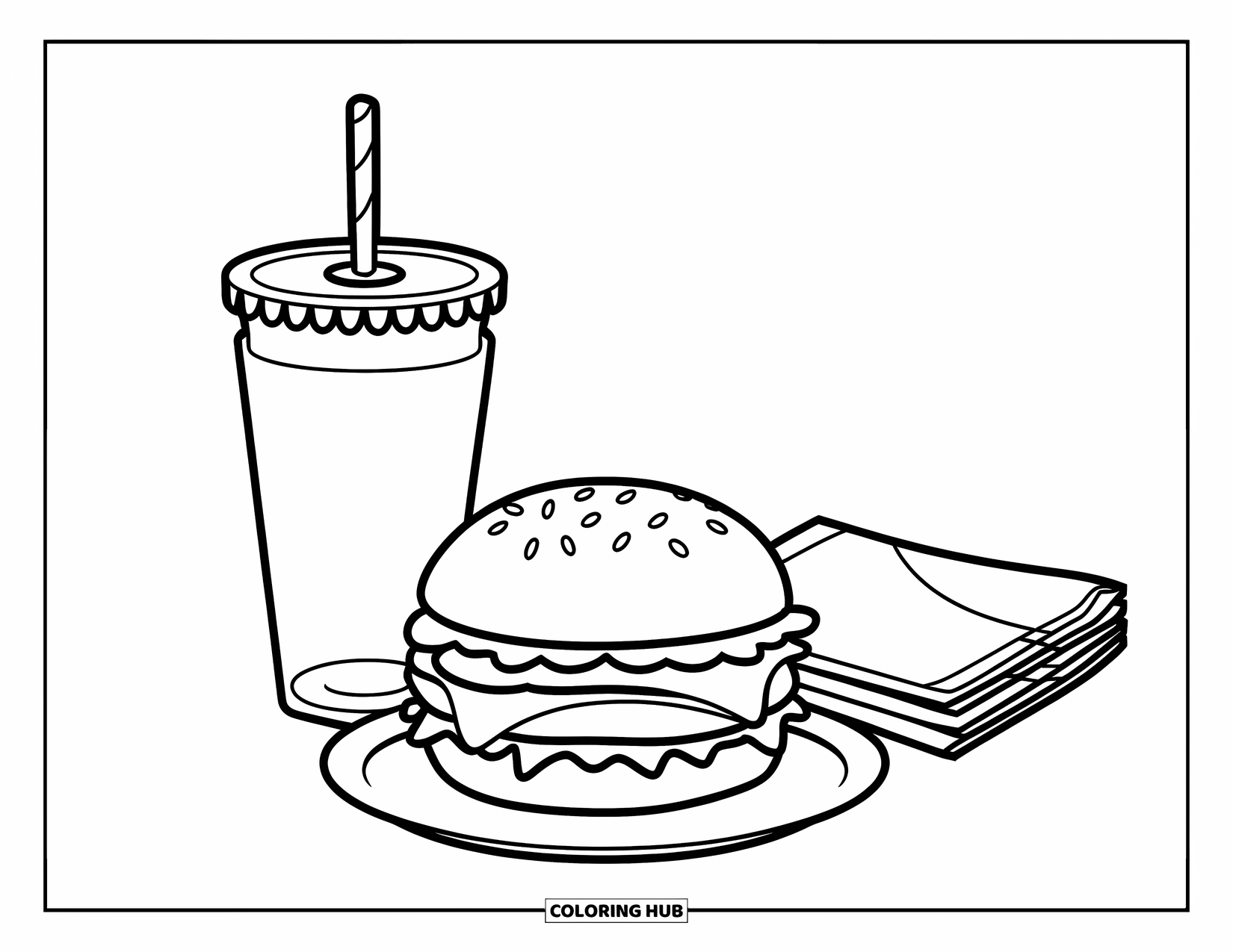 90+ Hamburger Coloring Pages for Kids & Adults (Free Printable PDFs)
