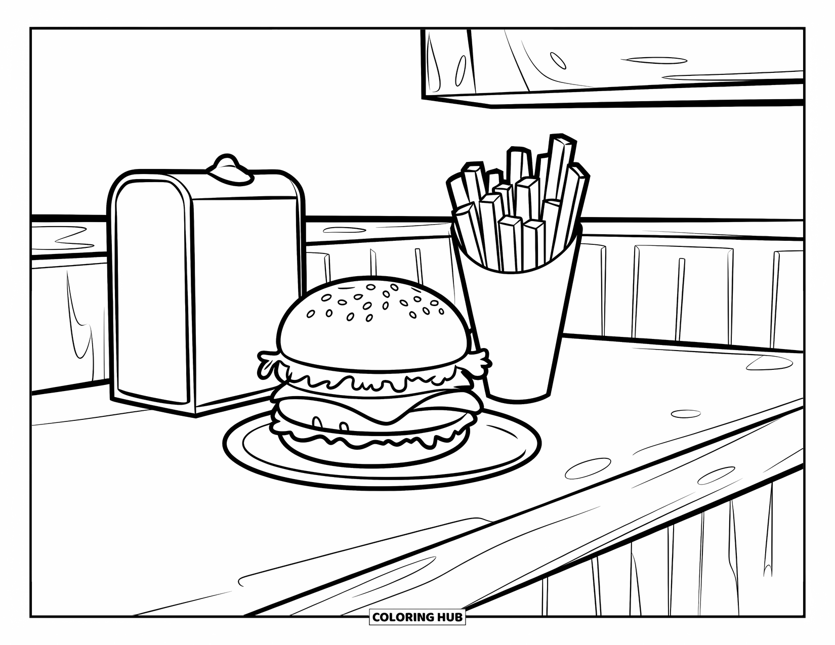 90+ Hamburger Coloring Pages for Kids & Adults (Free Printable PDFs)