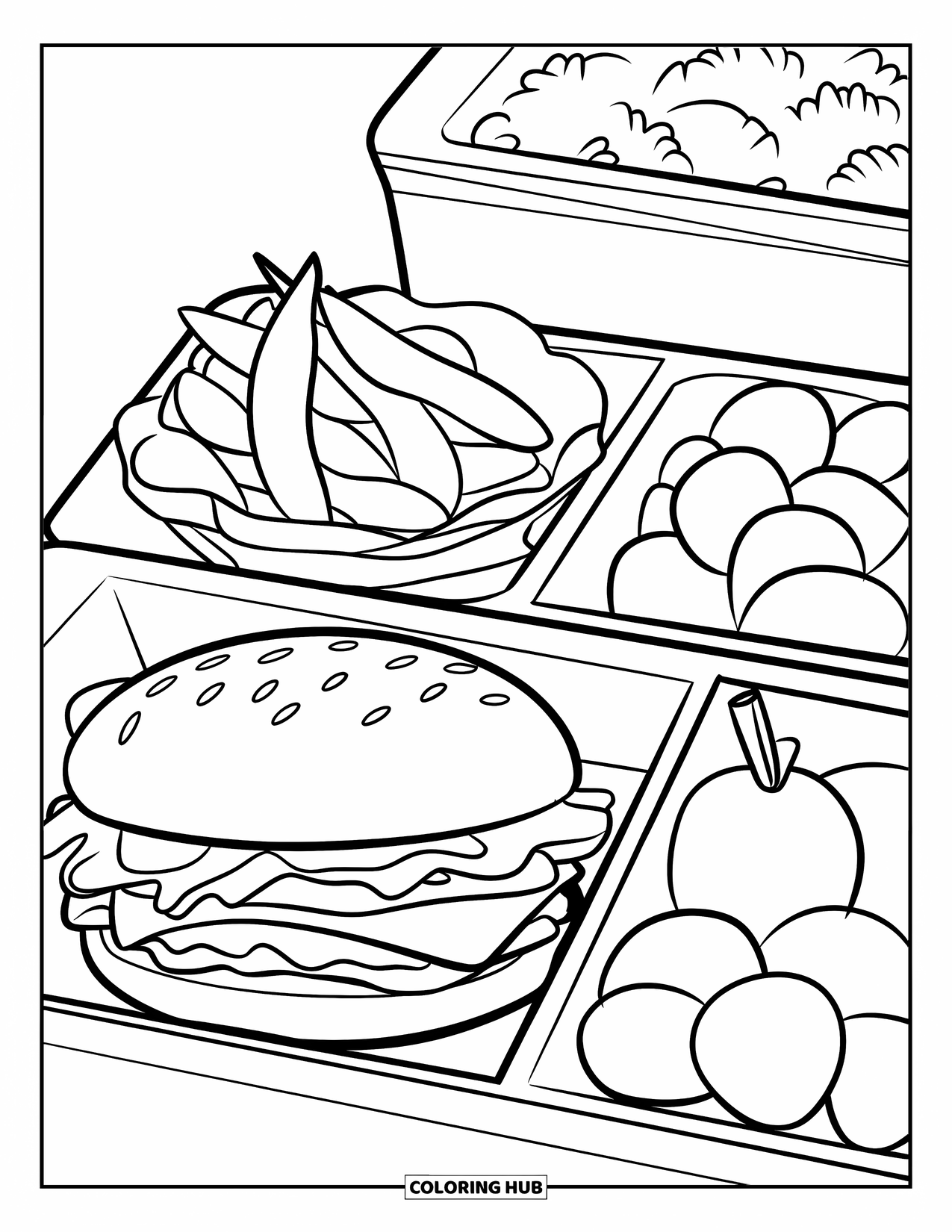 90+ Hamburger Coloring Pages for Kids & Adults (Free Printable PDFs)