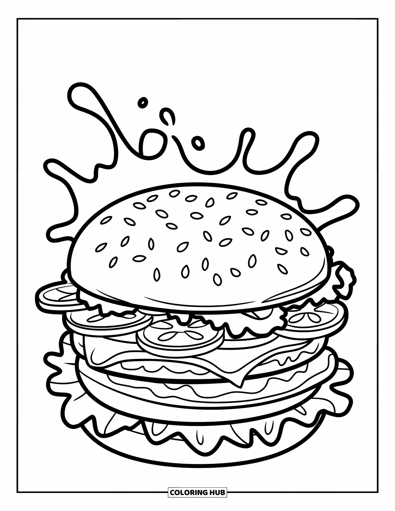 90+ Hamburger Coloring Pages for Kids & Adults (Free Printable PDFs)