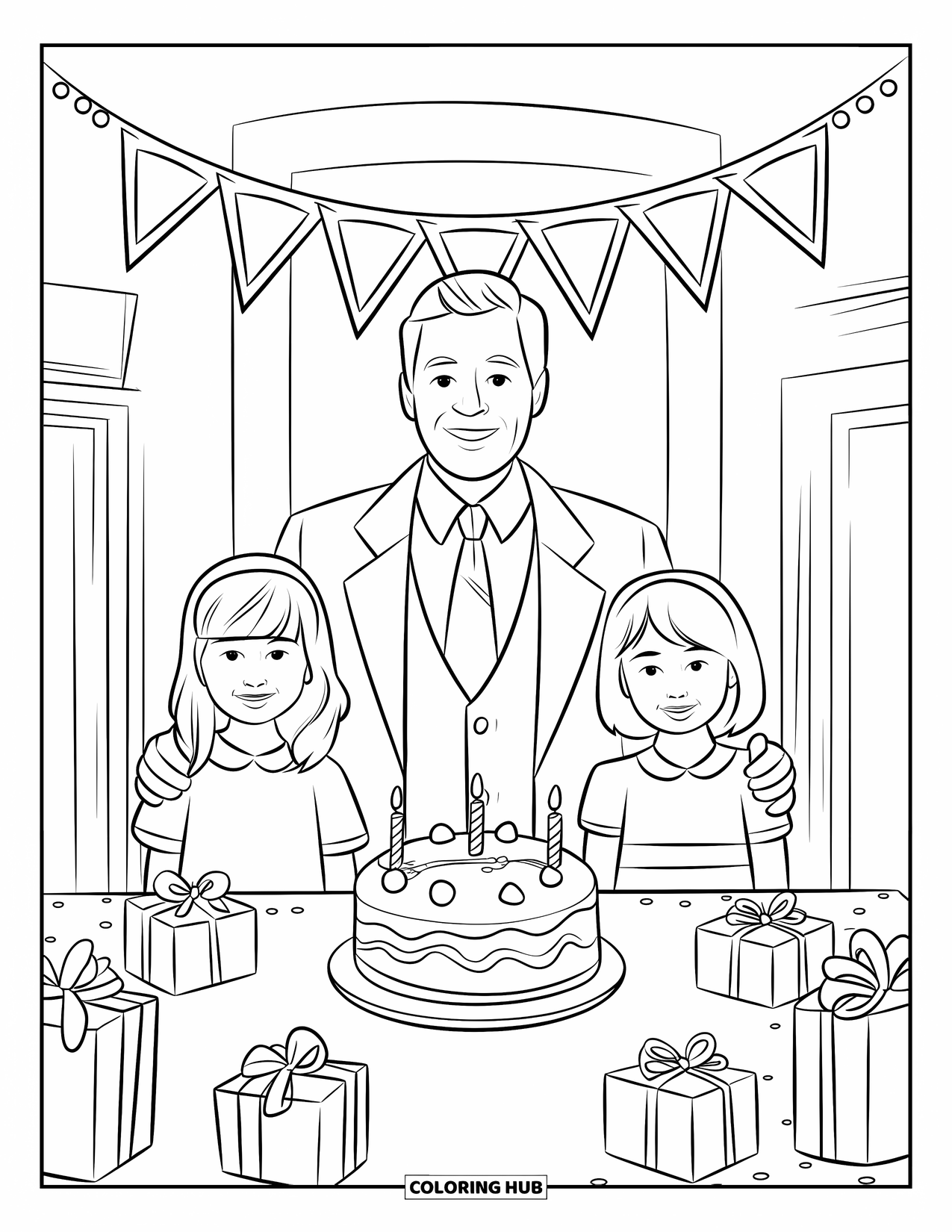 80+ Happy Birthday Dad Coloring Pages for Kids & Adults (Free Printable ...
