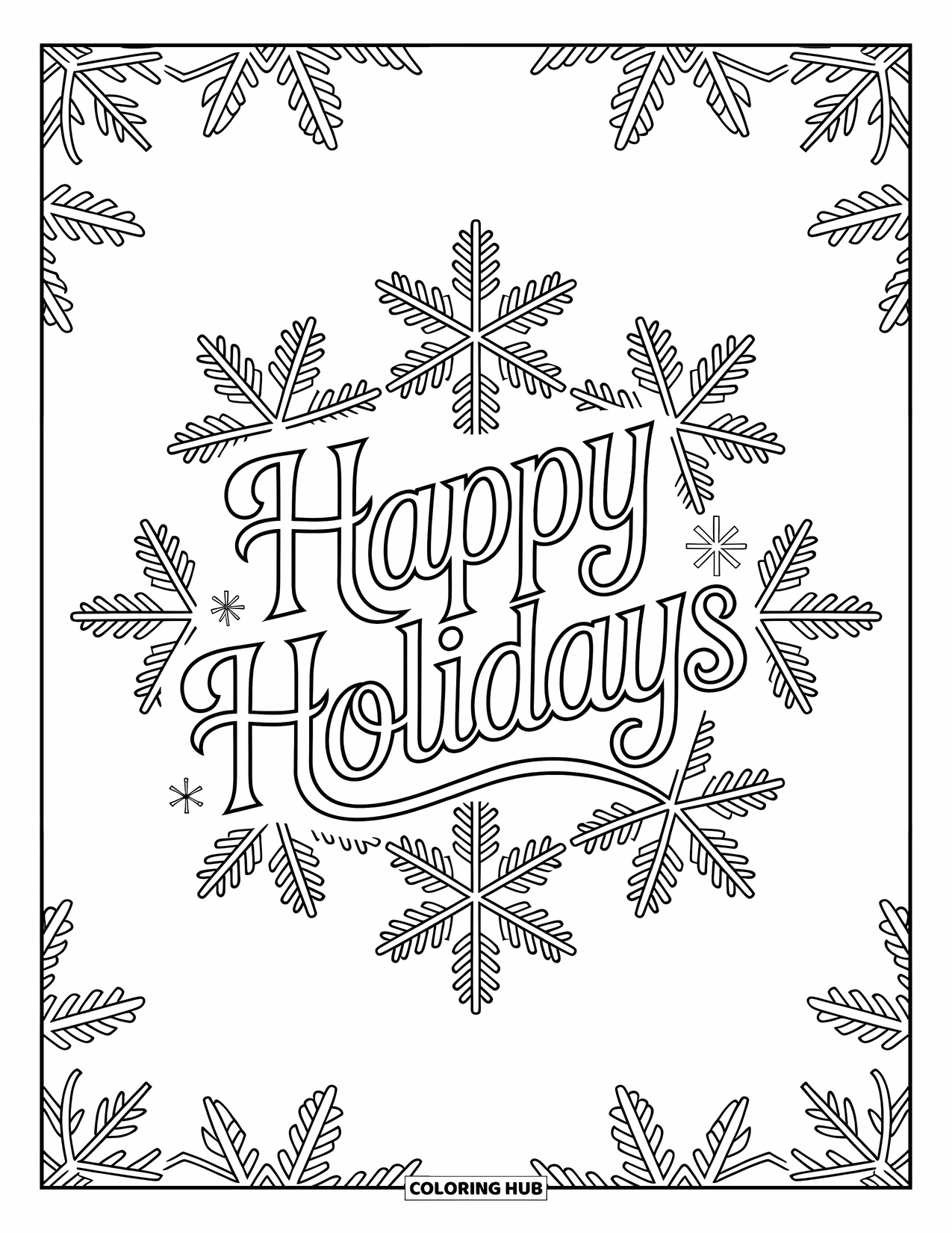 90+ Happy Holidays Coloring Pages for Kids & Adults (Free Printable PDFs)