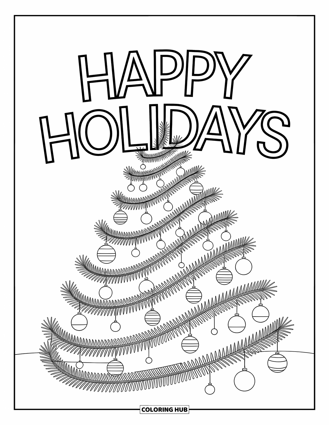 90+ Happy Holidays Coloring Pages for Kids & Adults (Free Printable PDFs)