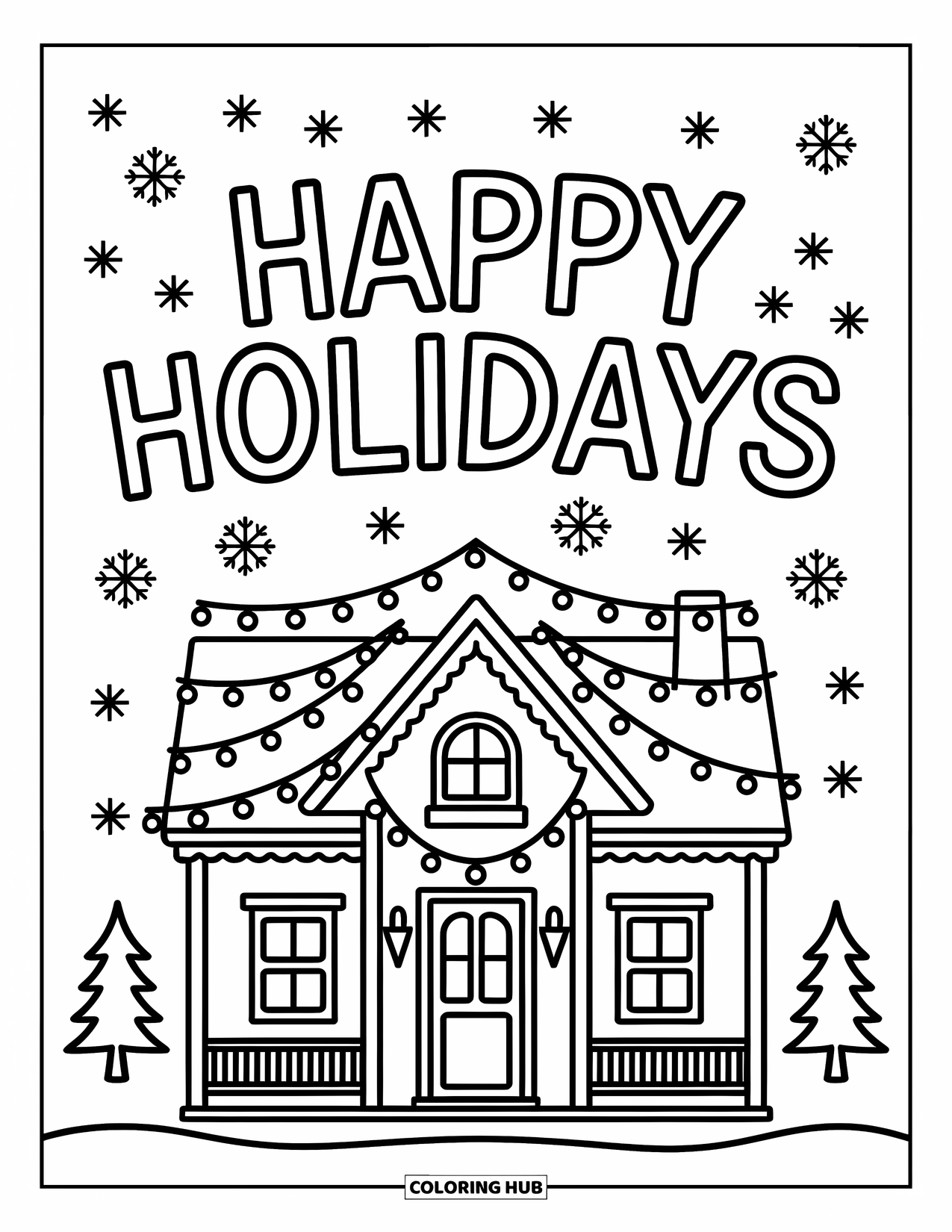 90+ Happy Holidays Coloring Pages for Kids & Adults (Free Printable PDFs)
