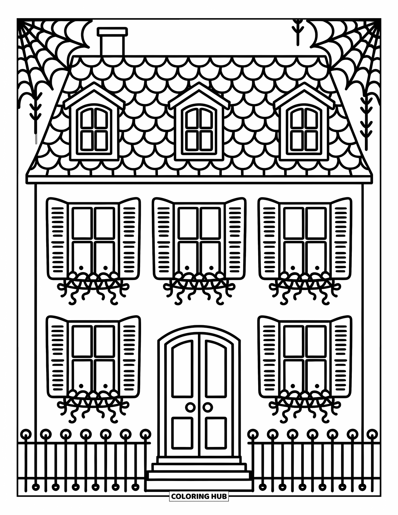 100+ Haunted House Coloring Pages for Kids & Adults (Free Printable PDFs)