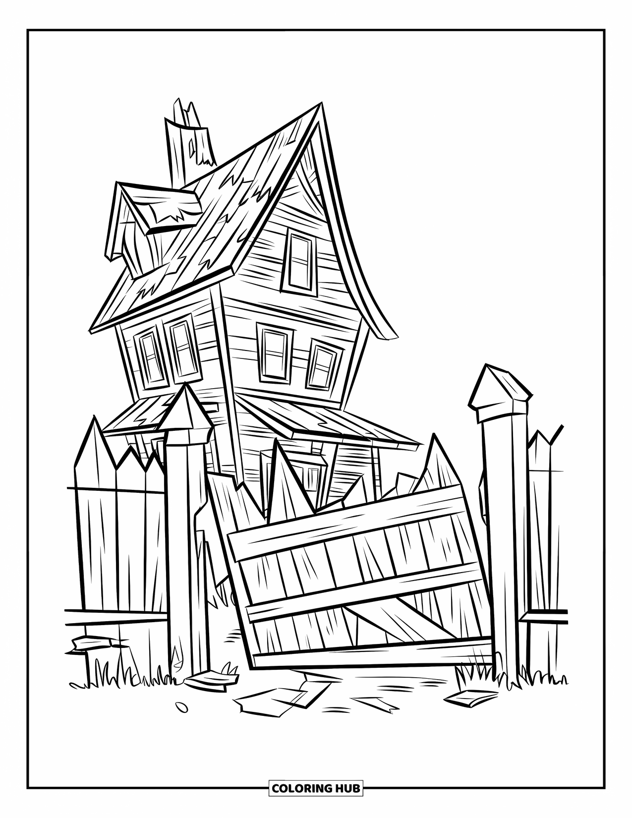 100+ Haunted House Coloring Pages for Kids & Adults (Free Printable PDFs)