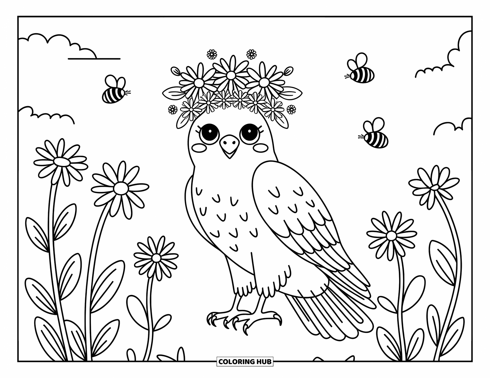 85+ Hawk Coloring Pages for Kids & Adults (Free Printable PDFs)