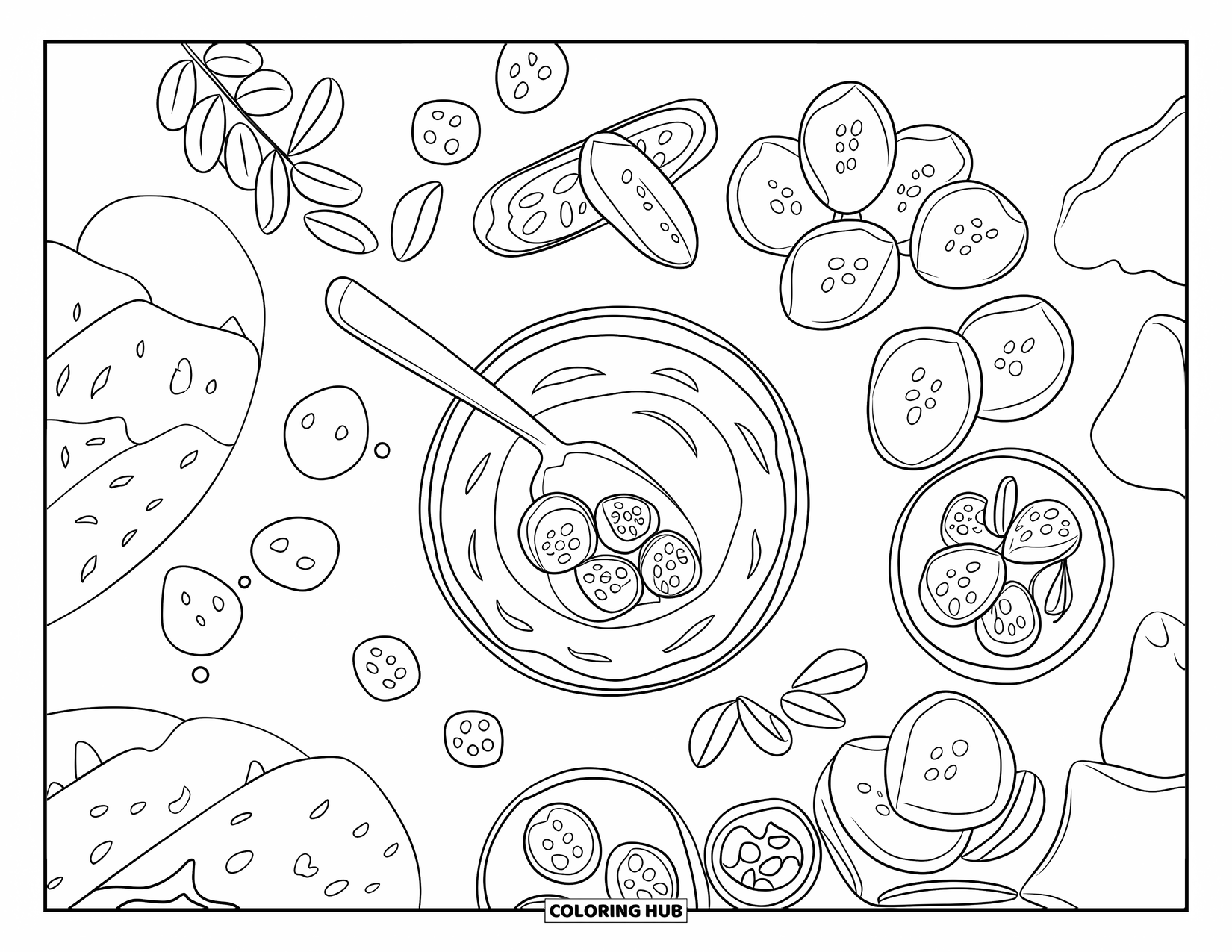 110+ Healthy Food Coloring Pages for Kids & Adults (Free Printable PDFs)