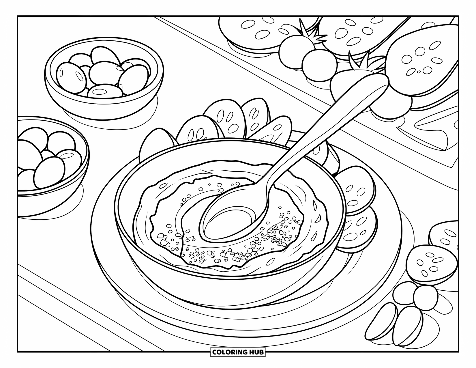 110+ Healthy Food Coloring Pages for Kids & Adults (Free Printable PDFs)