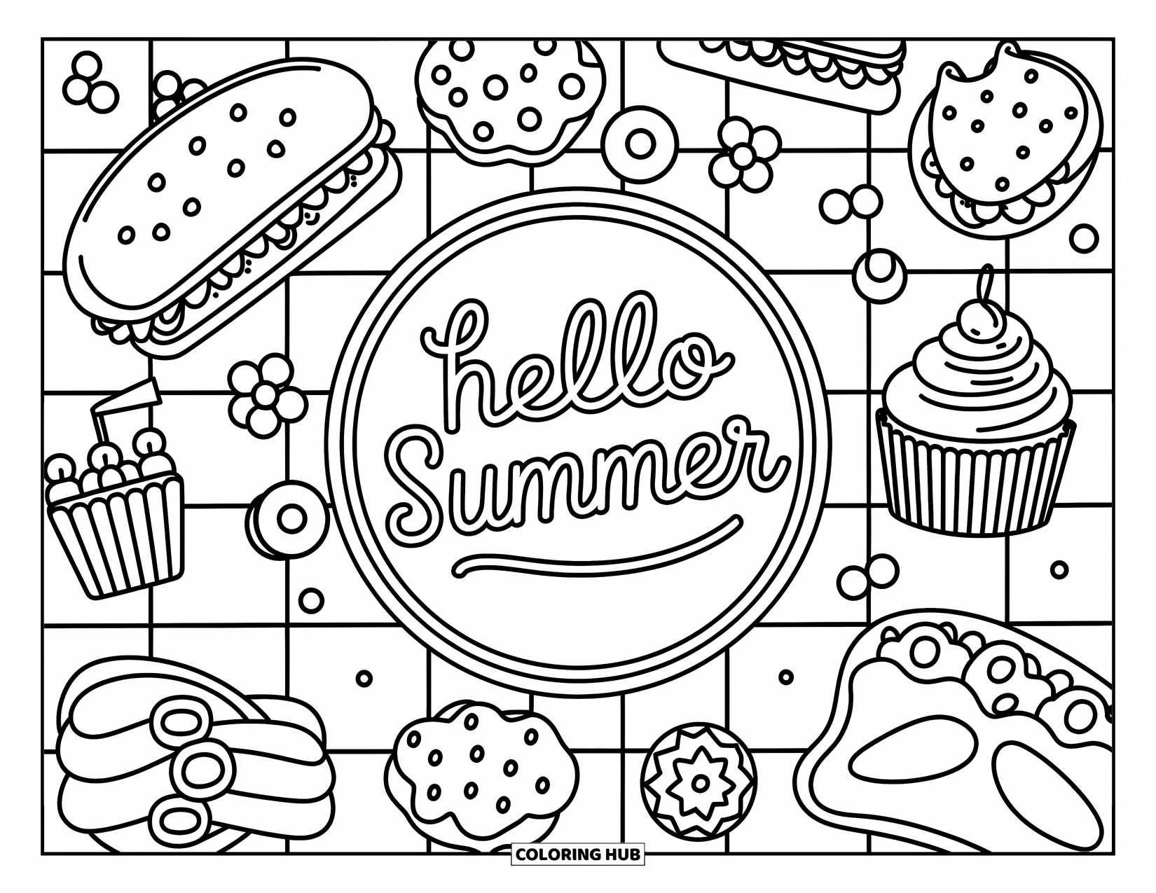 110+ Hello Summer Coloring Pages for Kids & Adults (Free Printable PDFs)