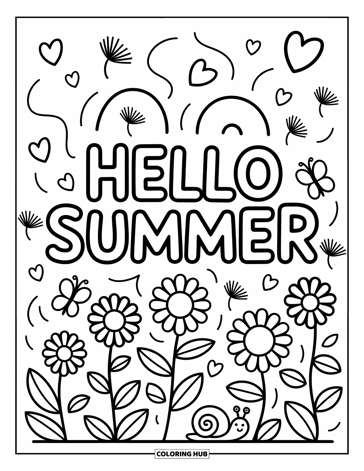 110+ Hello Summer Coloring Pages for Kids & Adults (Free Printable PDFs)