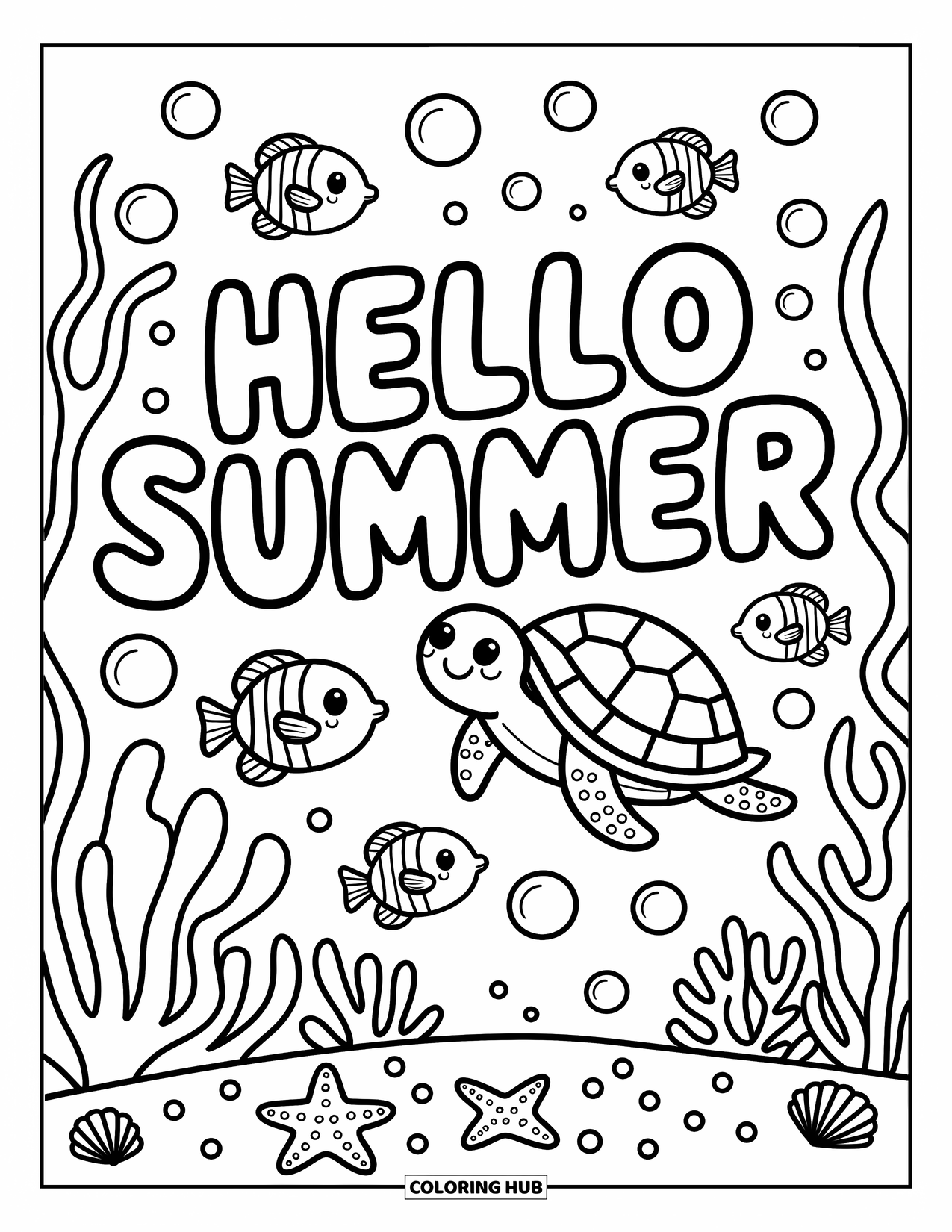 110+ Hello Summer Coloring Pages for Kids & Adults (Free Printable PDFs)