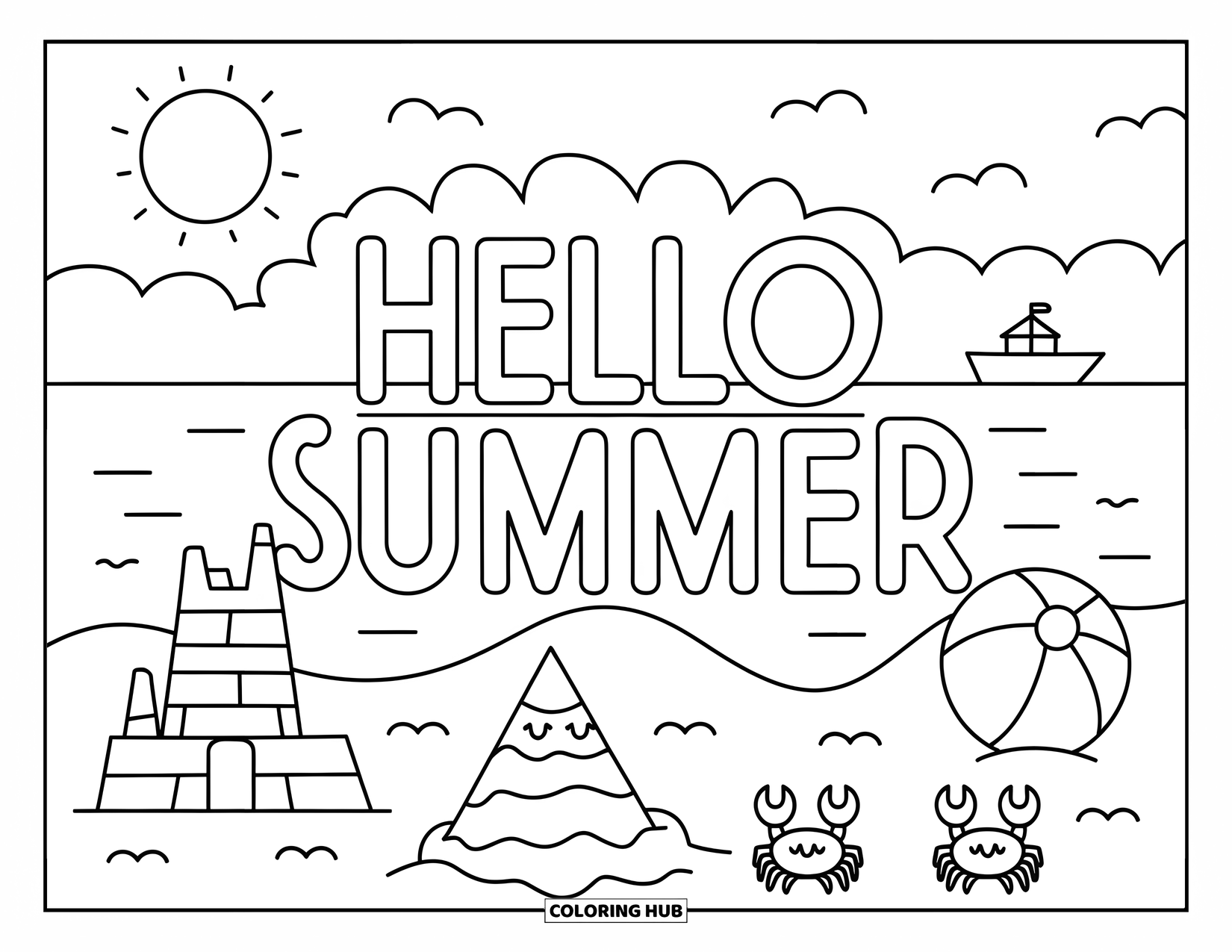 110+ Hello Summer Coloring Pages for Kids & Adults (Free Printable PDFs)
