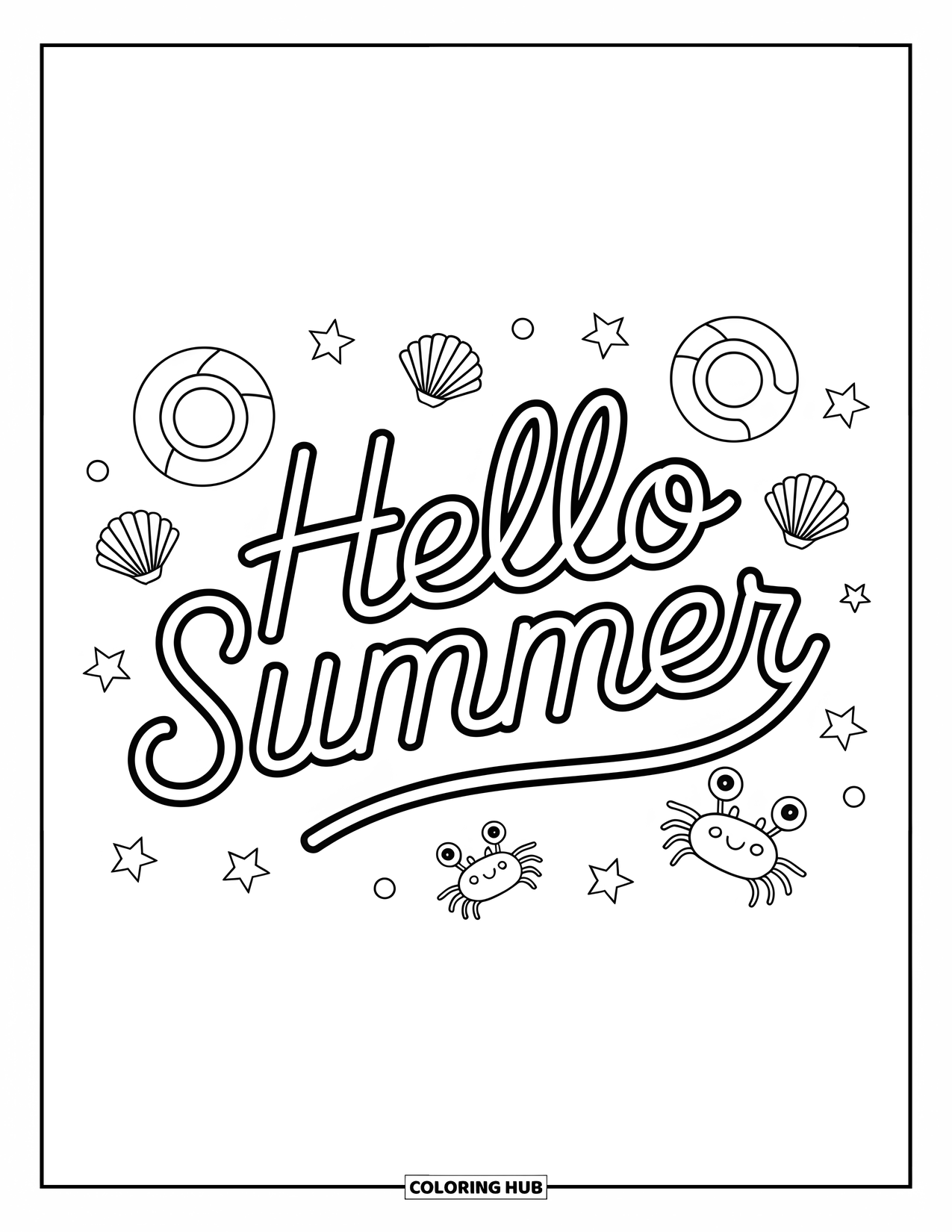 110+ Hello Summer Coloring Pages for Kids & Adults (Free Printable PDFs)