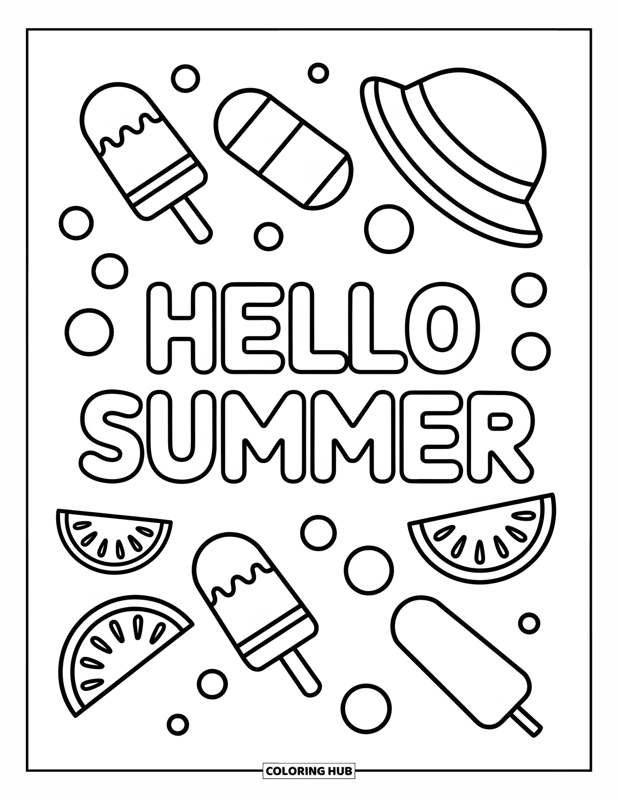 110+ Hello Summer Coloring Pages for Kids & Adults (Free Printable PDFs)