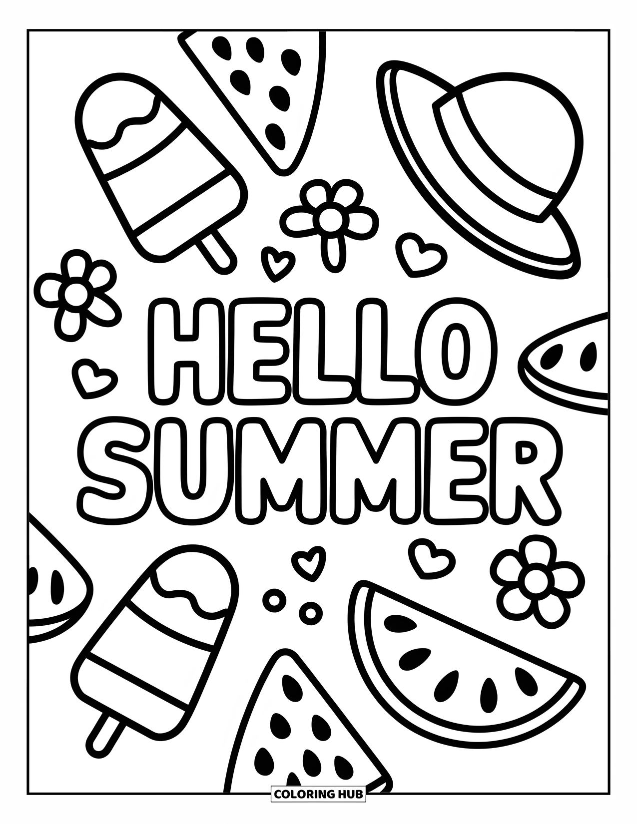 110+ Hello Summer Coloring Pages for Kids & Adults (Free Printable PDFs)