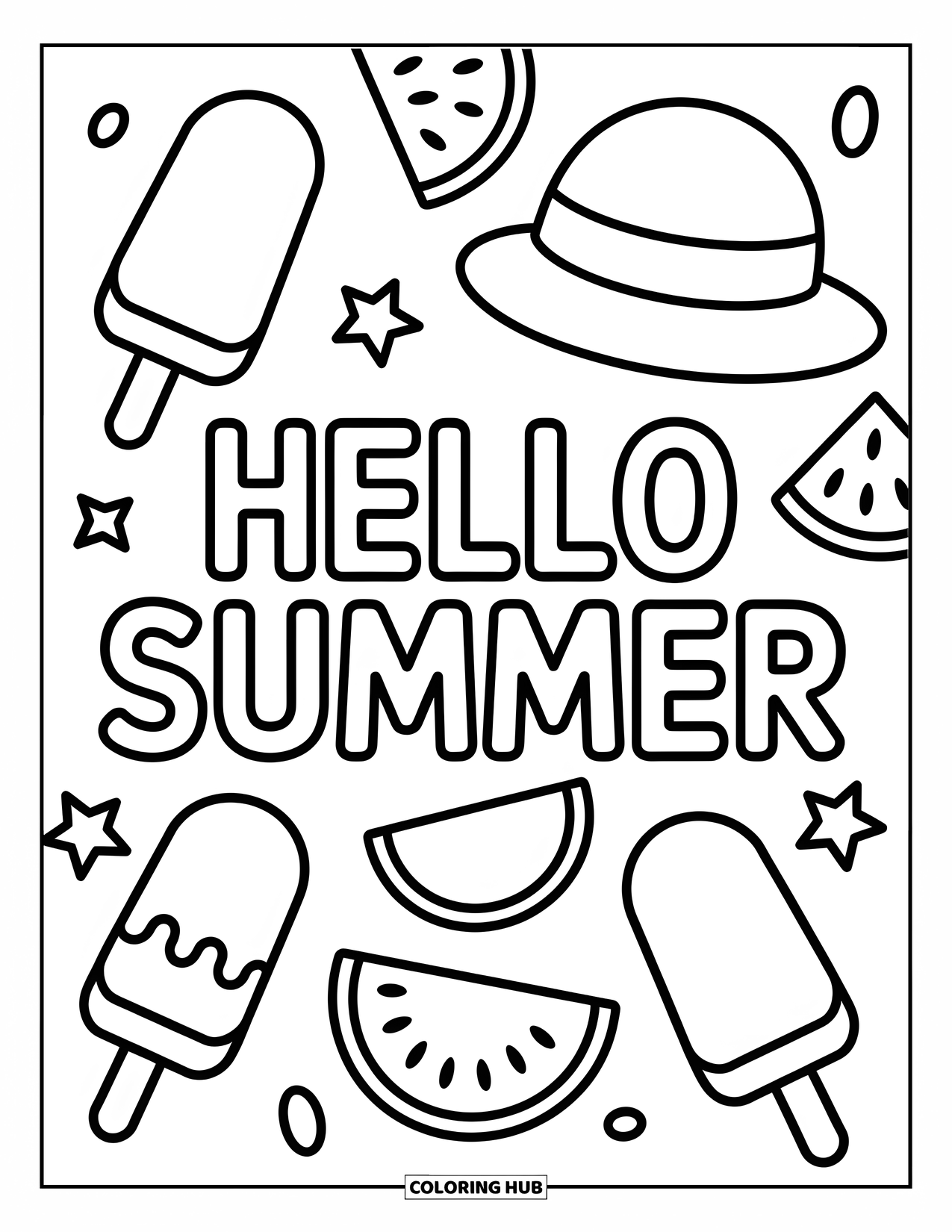 110+ Hello Summer Coloring Pages for Kids & Adults (Free Printable PDFs)