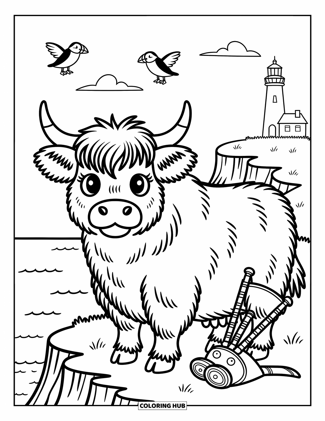95+ Highland Cow Coloring Pages for Kids & Adults (Free Printable PDFs)