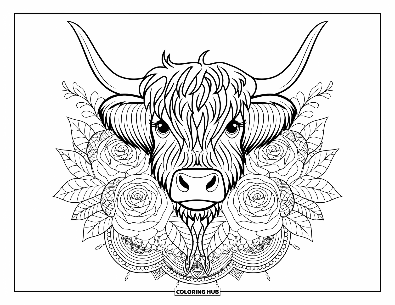 95+ Highland Cow Coloring Pages for Kids & Adults (Free Printable PDFs)