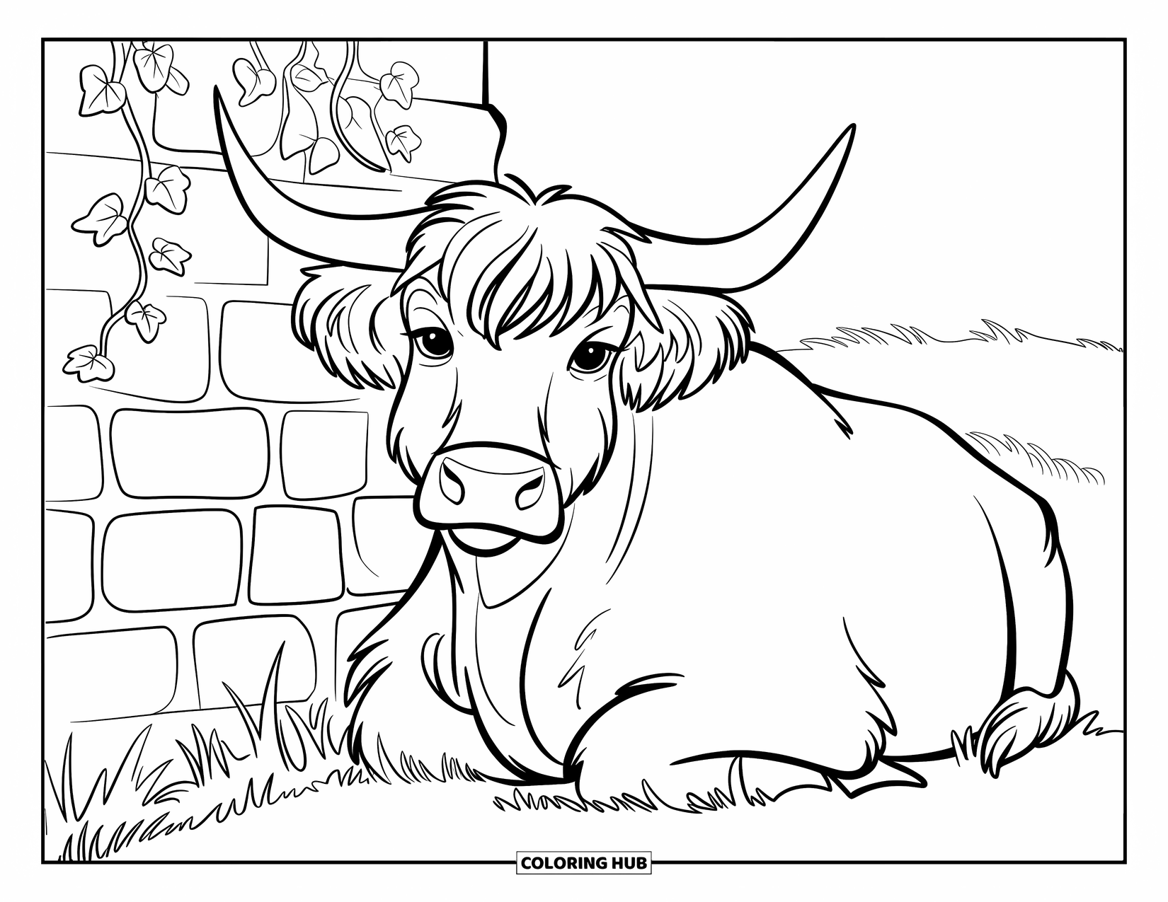 95+ Highland Cow Coloring Pages for Kids & Adults (Free Printable PDFs)