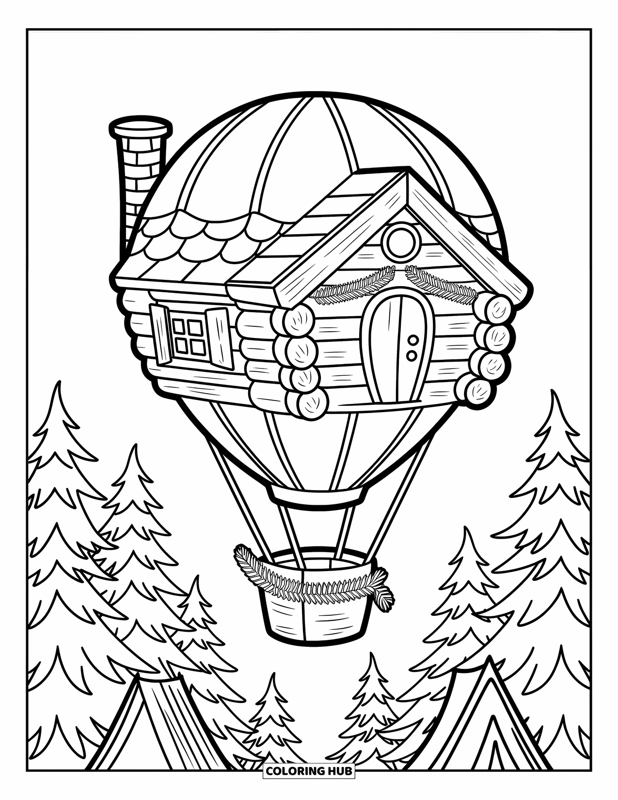 60+ Hot Air Balloon Coloring Pages for Kids & Adults (Free Printable PDFs)