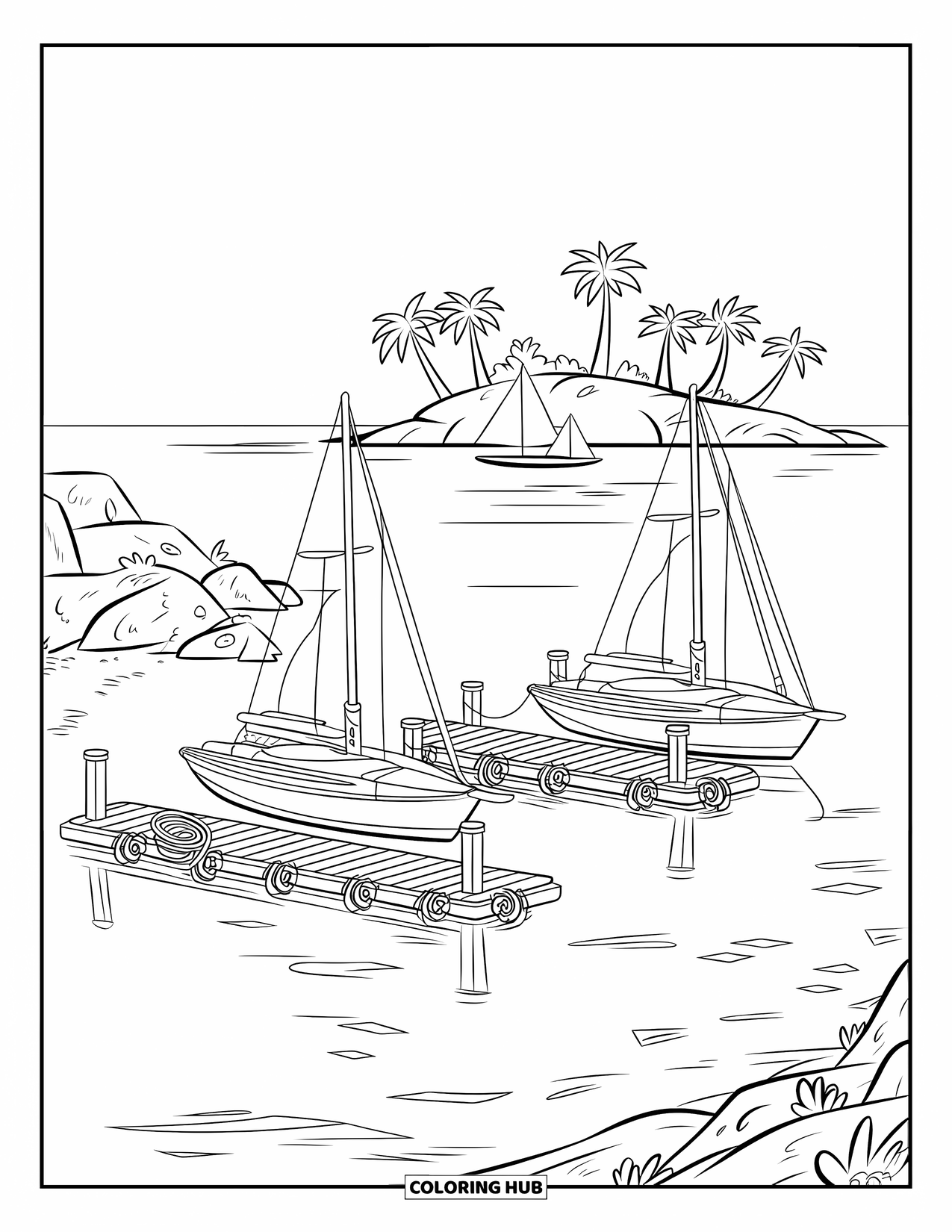 85+ Island Coloring Pages for Kids & Adults (Free Printable PDFs)