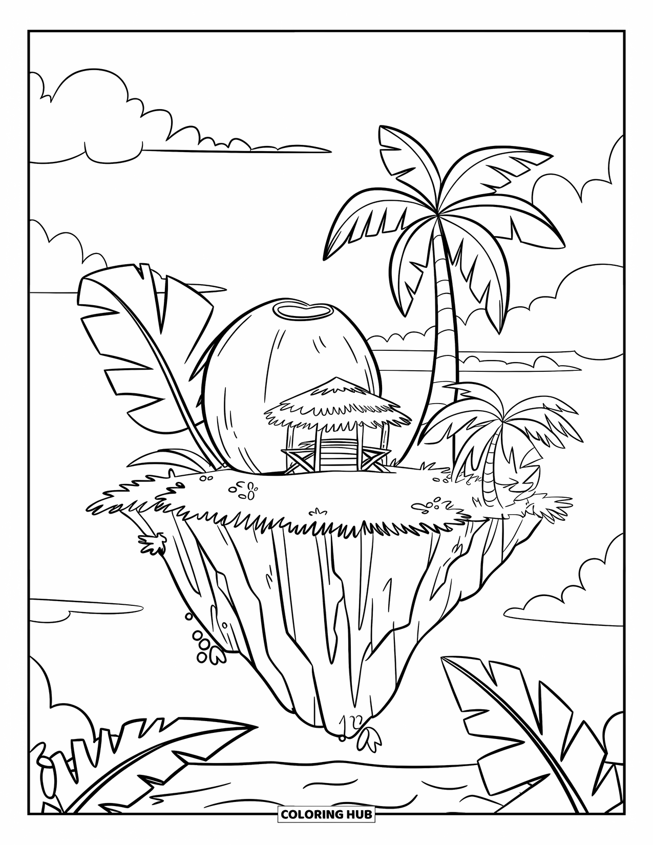 85+ Island Coloring Pages for Kids & Adults (Free Printable PDFs)