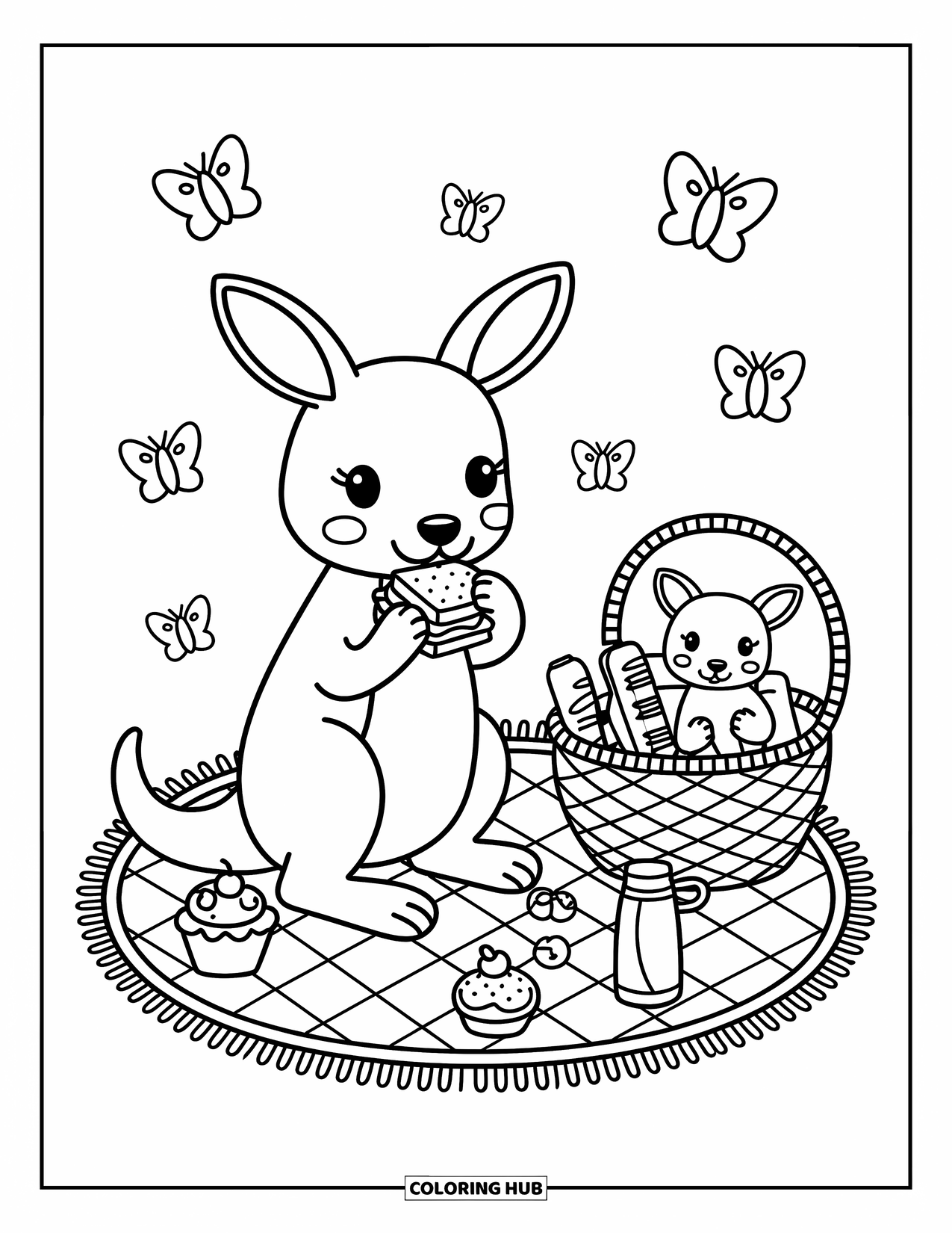 75+ Kangaroo Coloring Pages for Kids & Adults (Free Printable PDFs)
