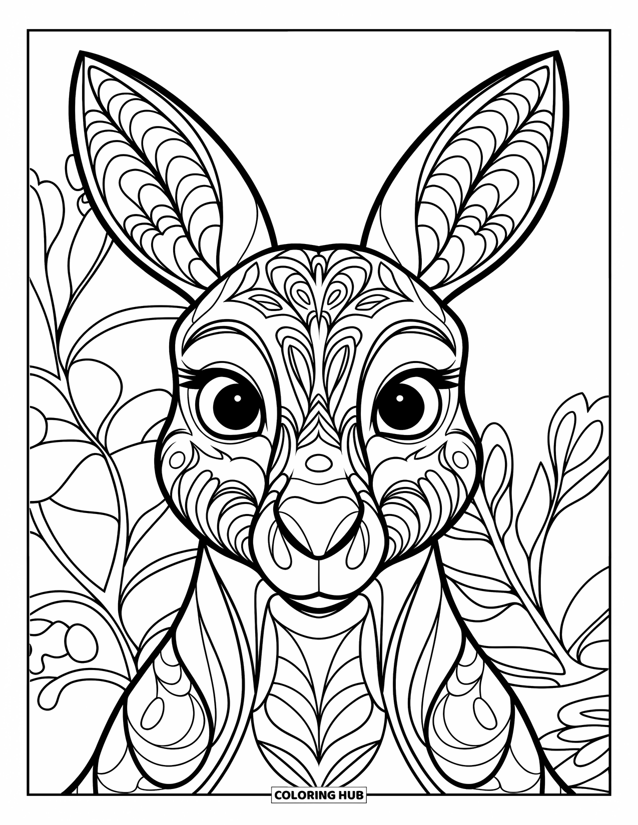 75+ Kangaroo Coloring Pages for Kids & Adults (Free Printable PDFs)