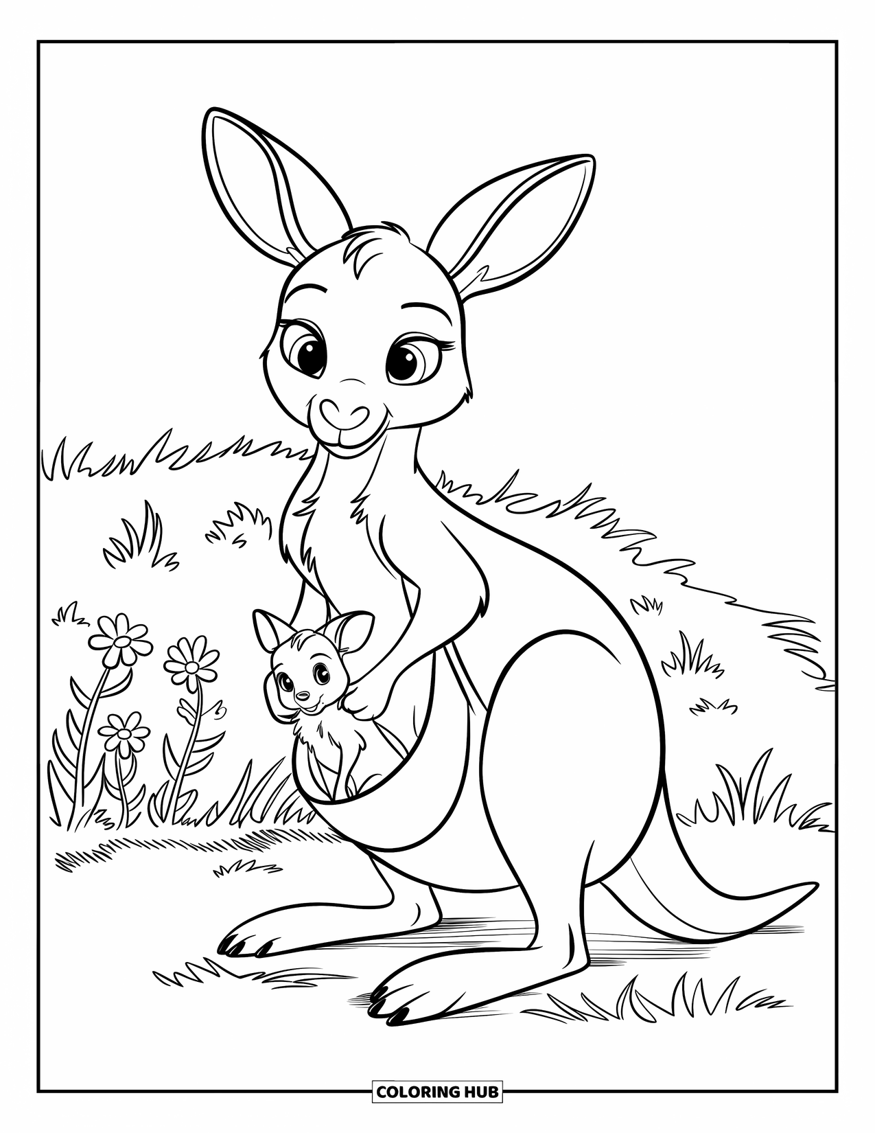 75+ Kangaroo Coloring Pages for Kids & Adults (Free Printable PDFs)