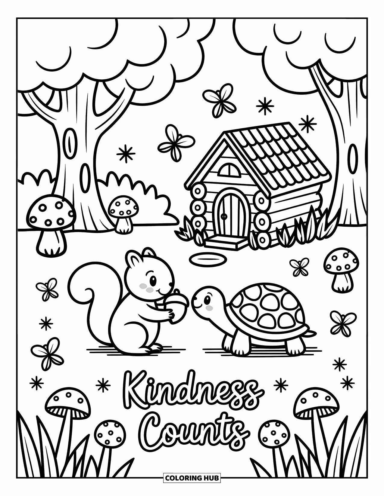75+ Kindness Coloring Pages for Kids & Adults (Free Printable PDFs)