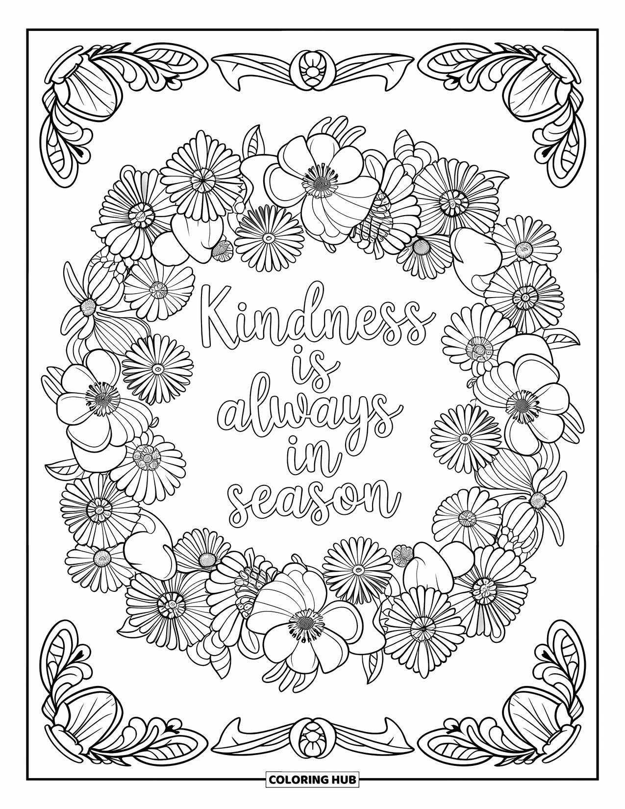 75+ Kindness Coloring Pages for Kids & Adults (Free Printable PDFs)