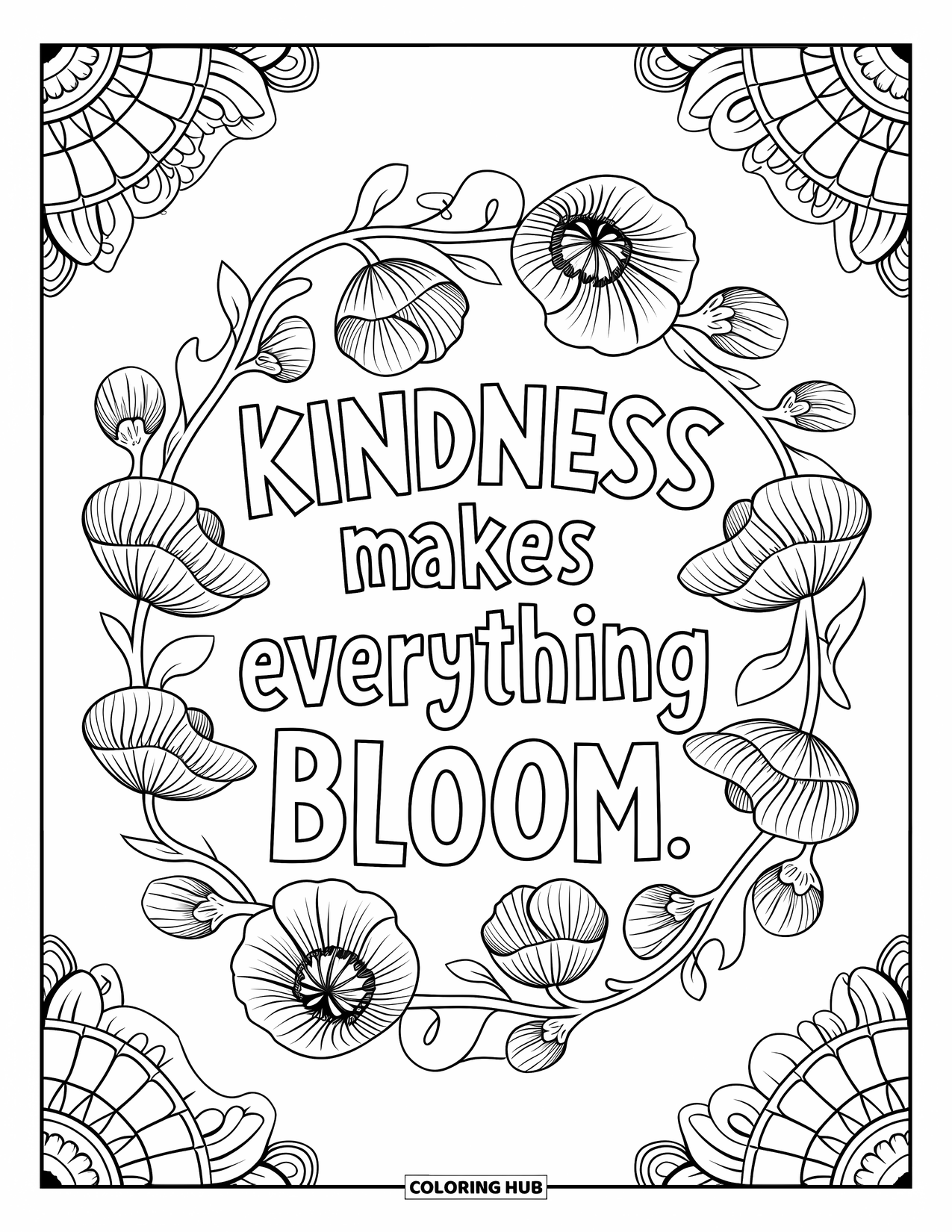 75+ Kindness Coloring Pages for Kids & Adults (Free Printable PDFs)